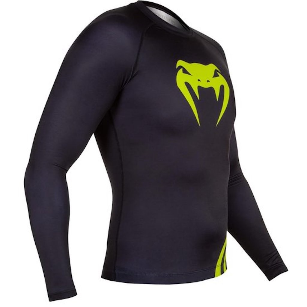Venum Challenger Rash Guard L/S Black Yellow - FIGHTWEAR SHOP EUROPE