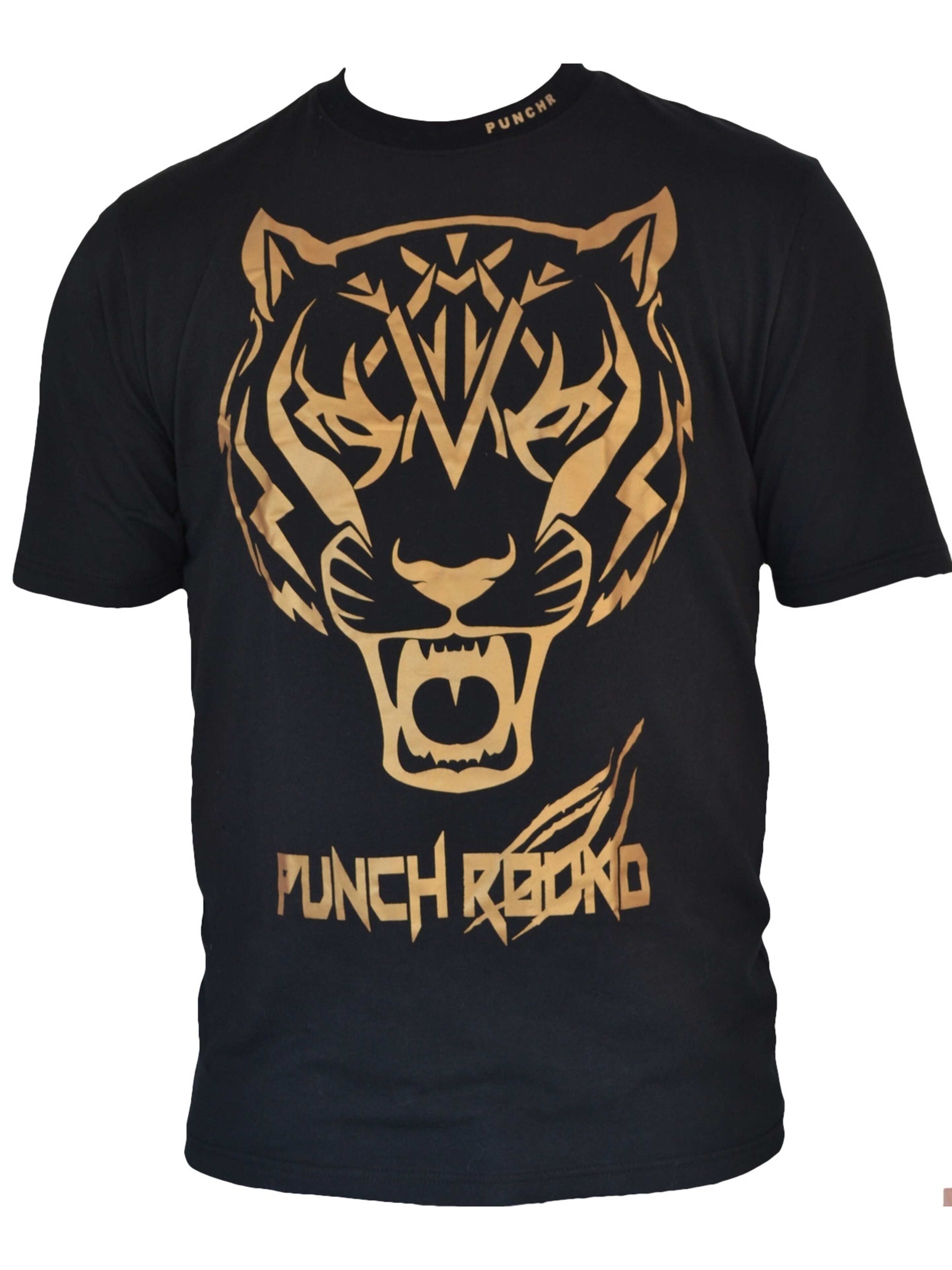 Punch Round Tiger Razor Shirt Black Gold - FIGHTWEAR SHOP EUROPE