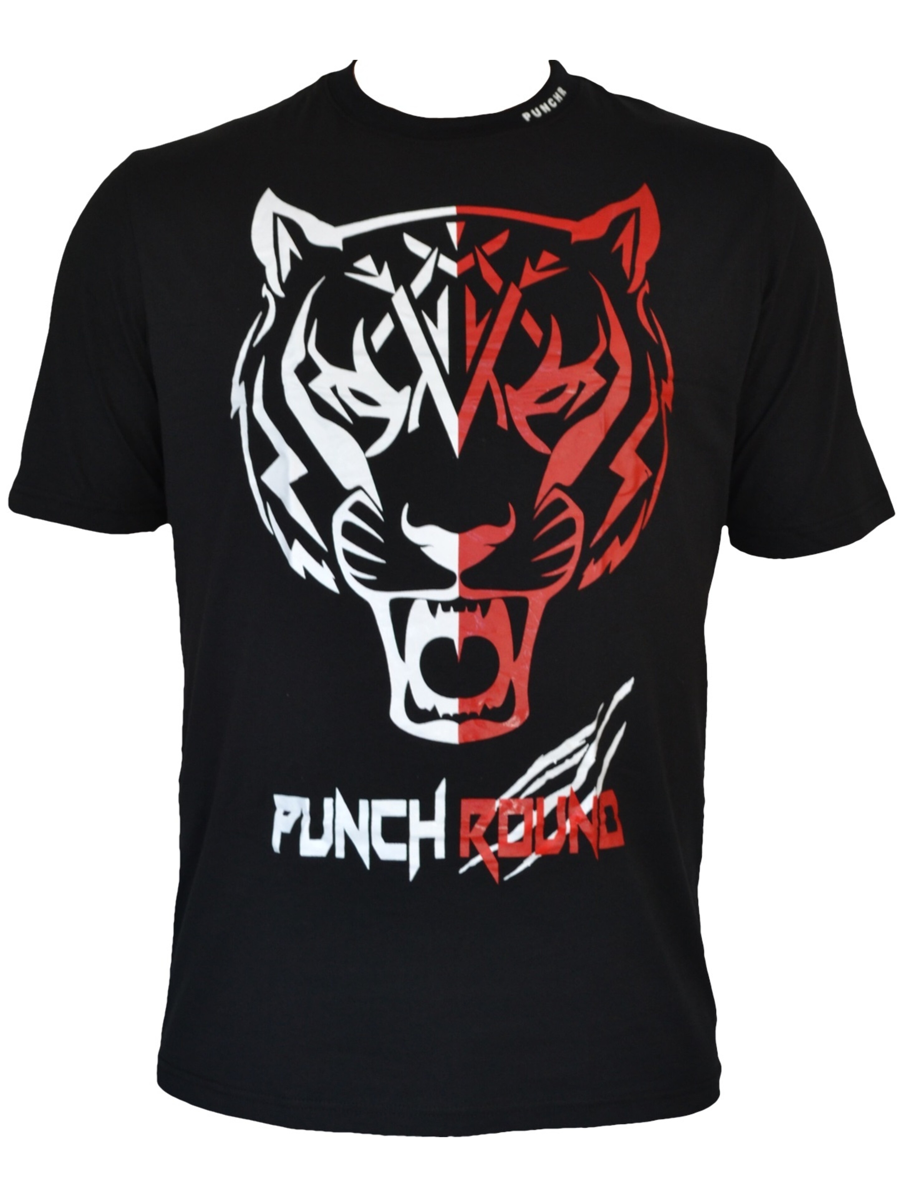 Punch Round Tiger Razor Shirt Black White Red - FIGHTWEAR SHOP EUROPE