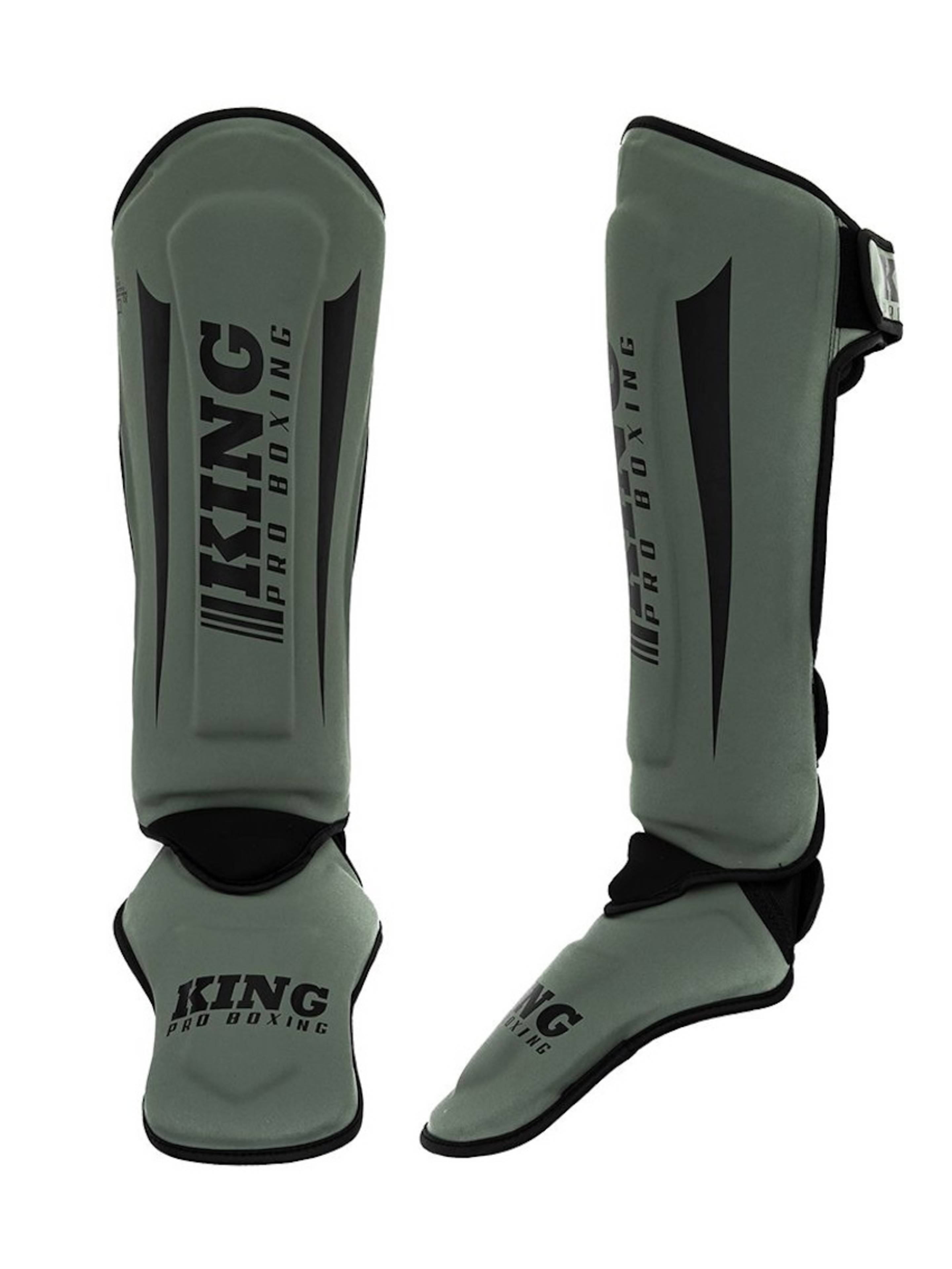 King Pro Boxing Shinguards KPB/SG REVO 5 Khaki Green Black - FIGHTWEAR SHOP EUROPE