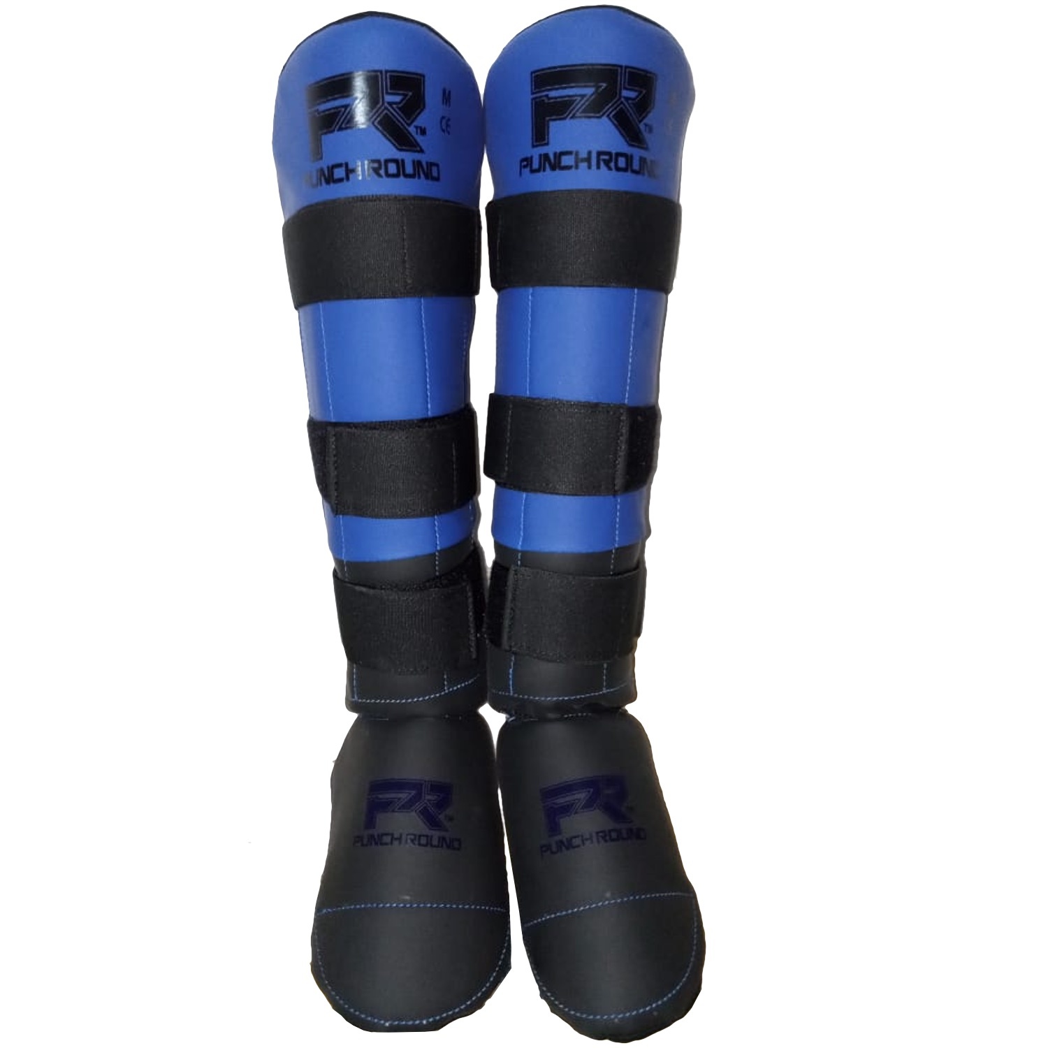 Punch Round Shinguards Experience Black Blue - FIGHTWEAR SHOP EUROPE