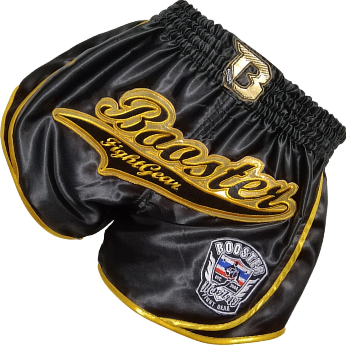Booster Kickboxing Short Retro Slugger 1 Black Gold - FIGHTWEAR SHOP EUROPE