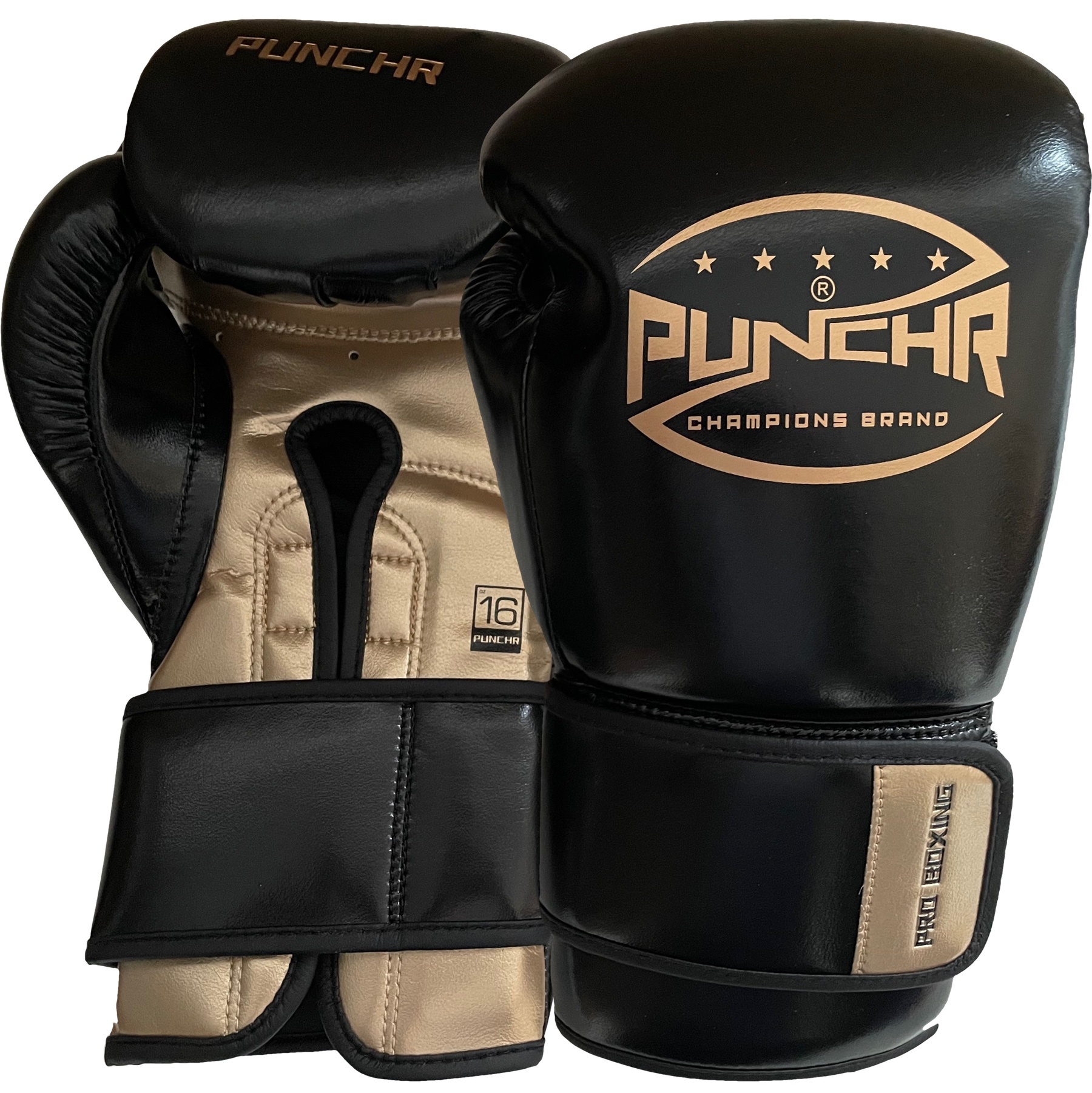 PunchR™ Boxhandschuhe Pro Boxing Schwarz Gold | Fightstore Deutschland ...