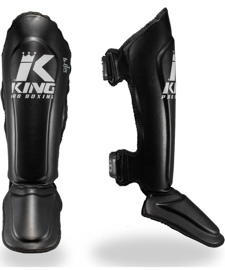 King Pro Boxing Shinguards KPB/SGL 7 Black White - FIGHTWEAR SHOP EUROPE