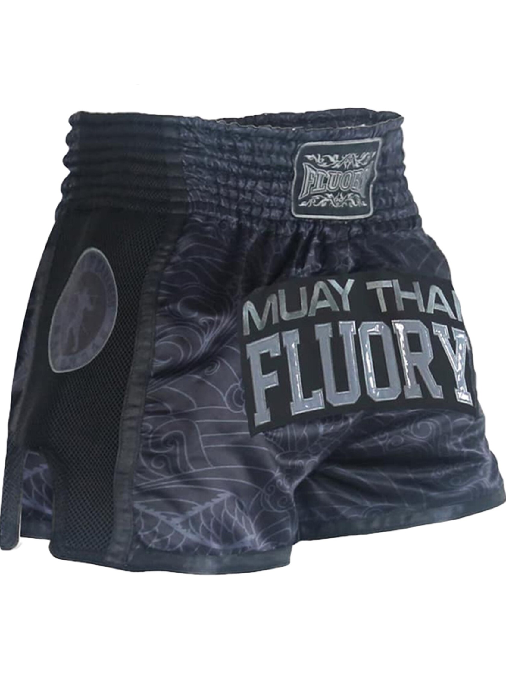Fluory Muay Thai Short Kickboxing Short Red Silver MTSF15 - FIGHTWEAR ...