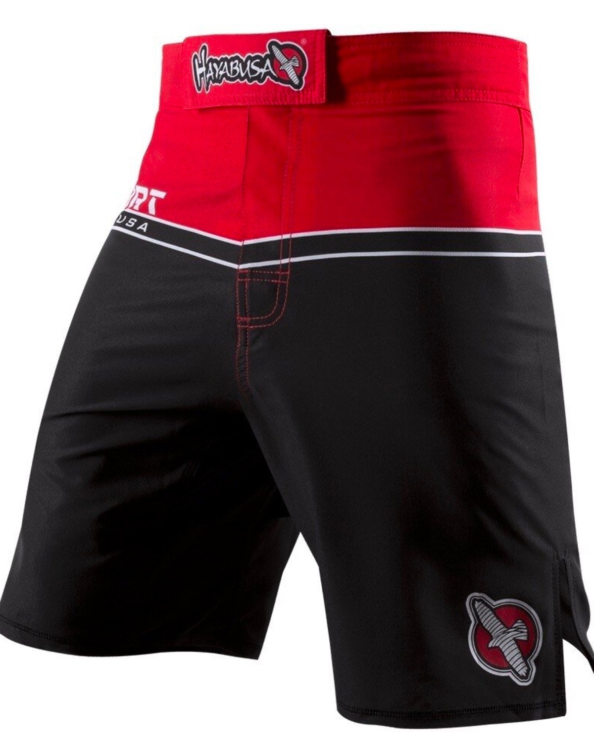 Hayabusa Sport MMA Fight Shorts Black Red - FIGHTWEAR SHOP EUROPE