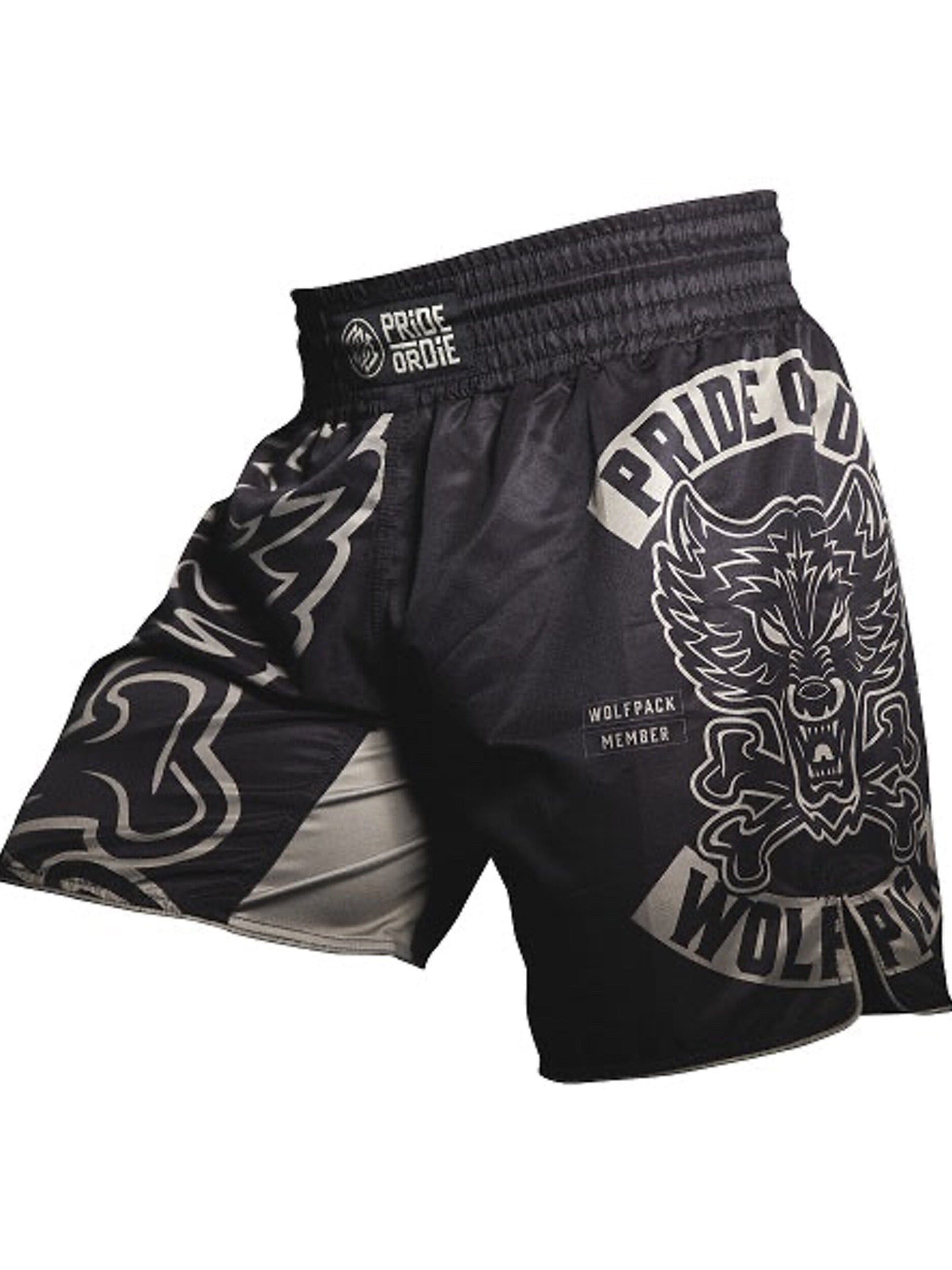 PRiDEorDiE Wolfpack Fightshort Black - FIGHTWEAR SHOP EUROPE