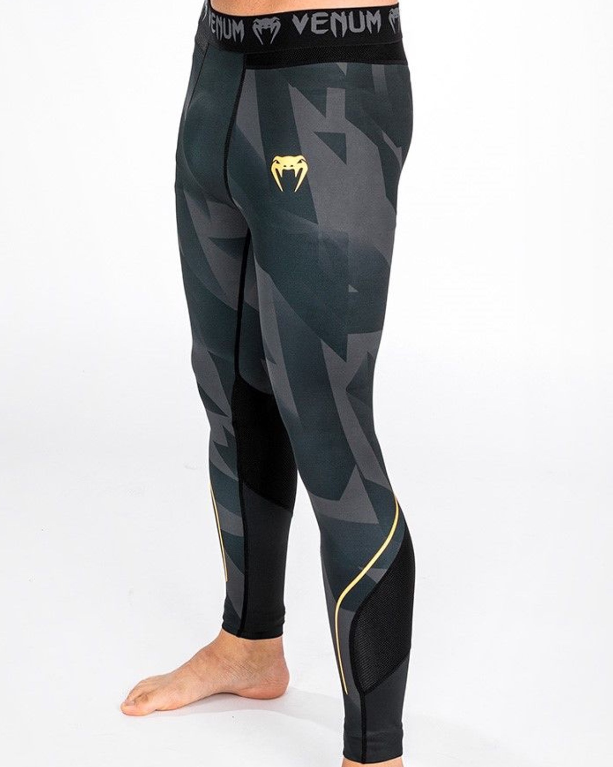 Venum Razor Sports Leggings Spats Black Gold - FIGHTWEAR SHOP EUROPE