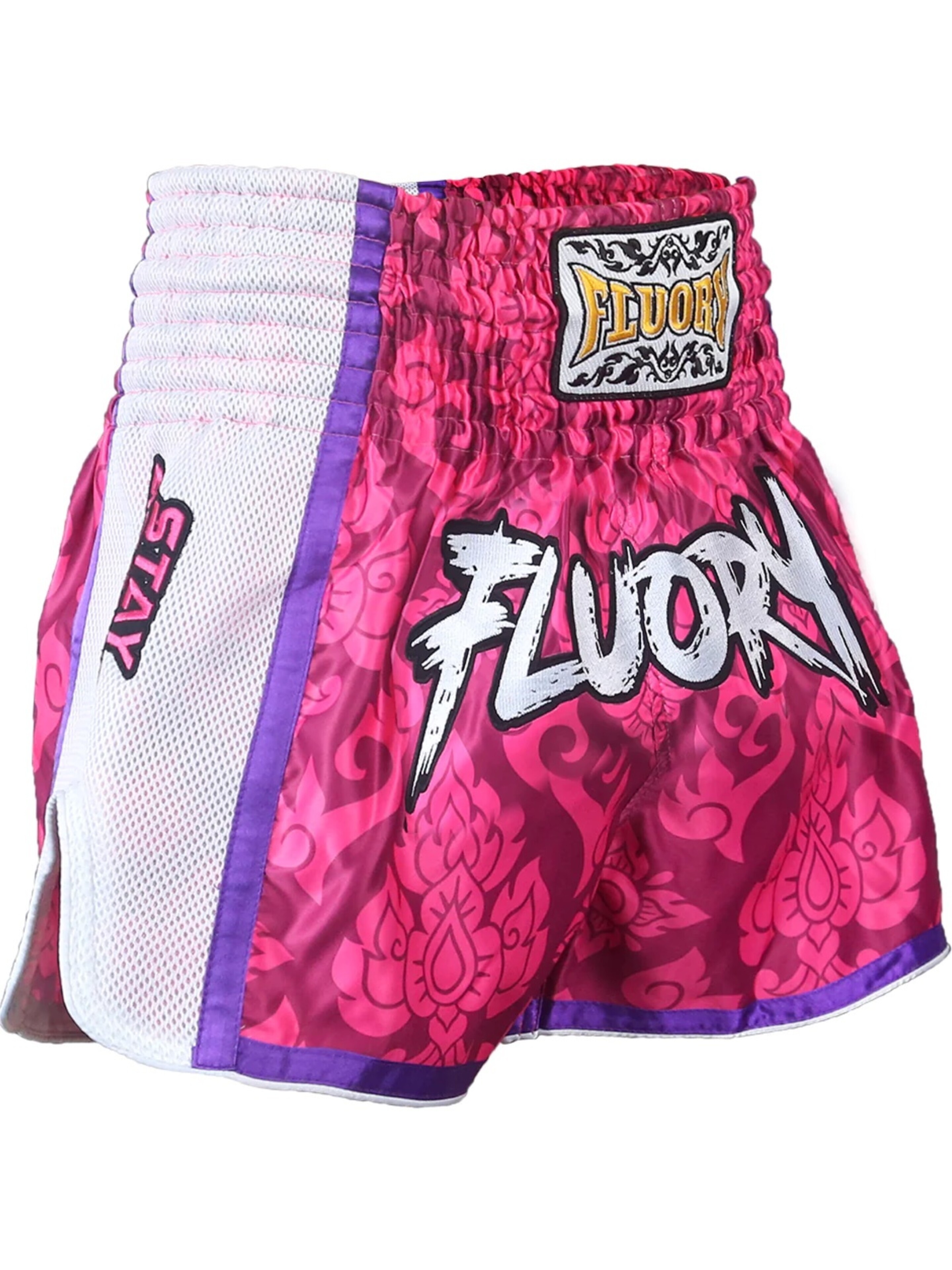 Fluory Muay Thai Shorts Kickboxen Pink Rot MTSF64 - FIGHTWEAR SHOP ...