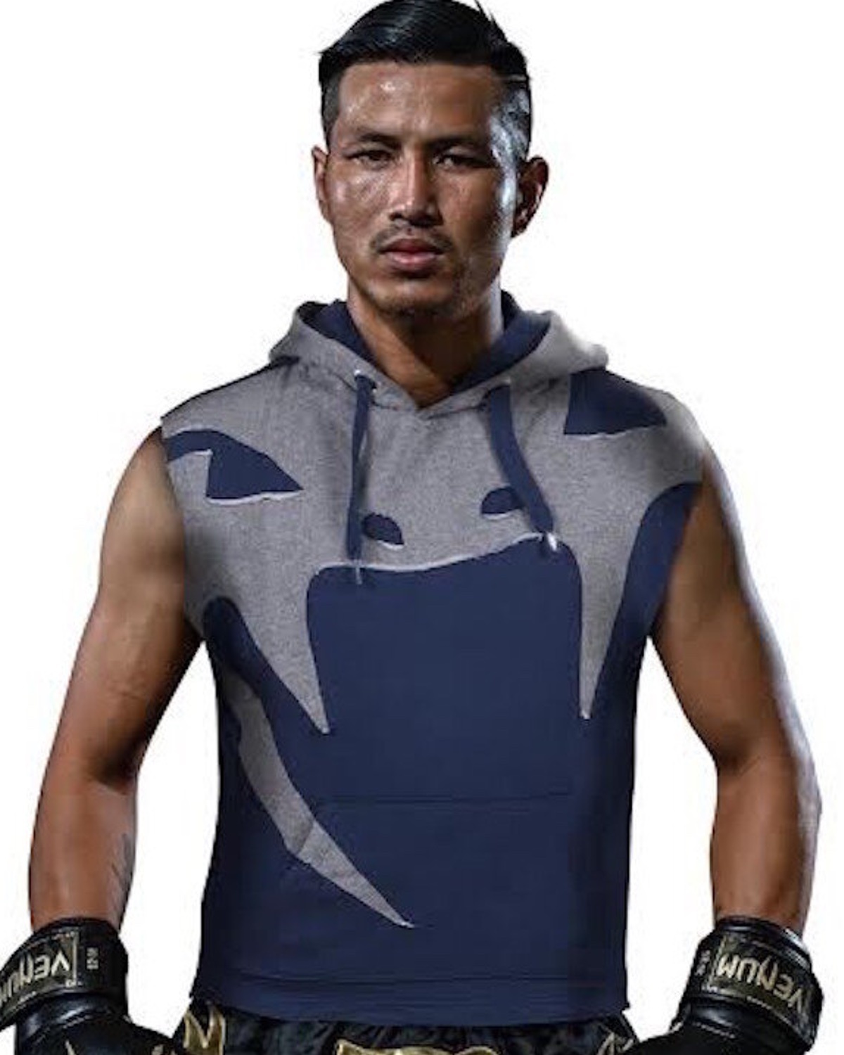 Venum Attack Mouwloze Hoody Blauw Grijs - Fightwear Shop Nederland
