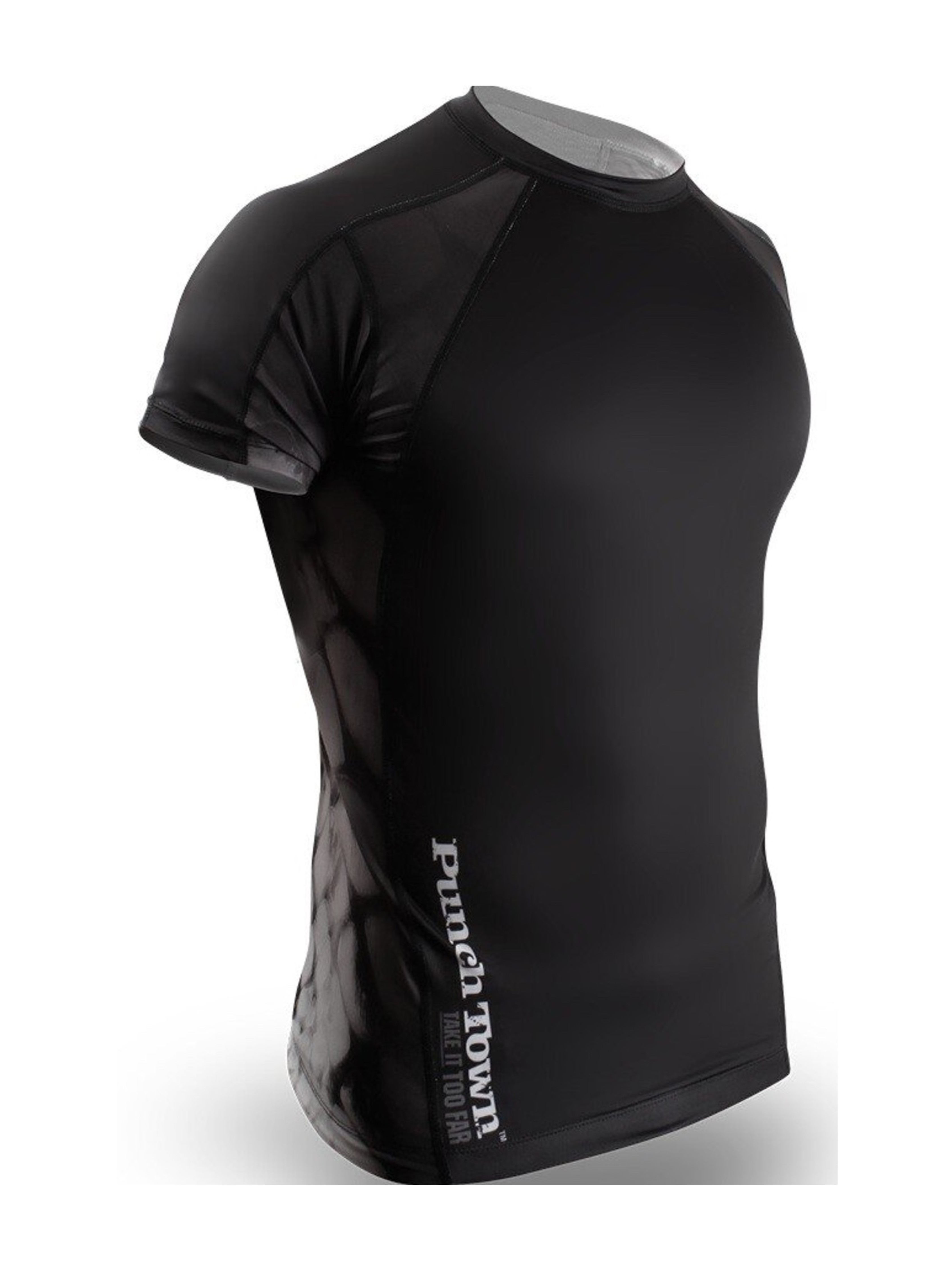PunchTown Rash Guard Black Crush Short Sleeves - FIGHTWEAR SHOP EUROPE