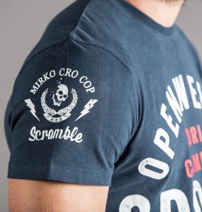 SCRAMBLE X Crocop Open Weight T Shirt Blue - FIGHTWEAR SHOP EUROPE