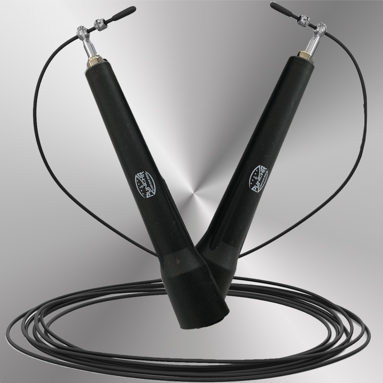 PunchR™ Skipping Rope LDX Plastic Handles Black - FIGHTWEAR SHOP EUROPE