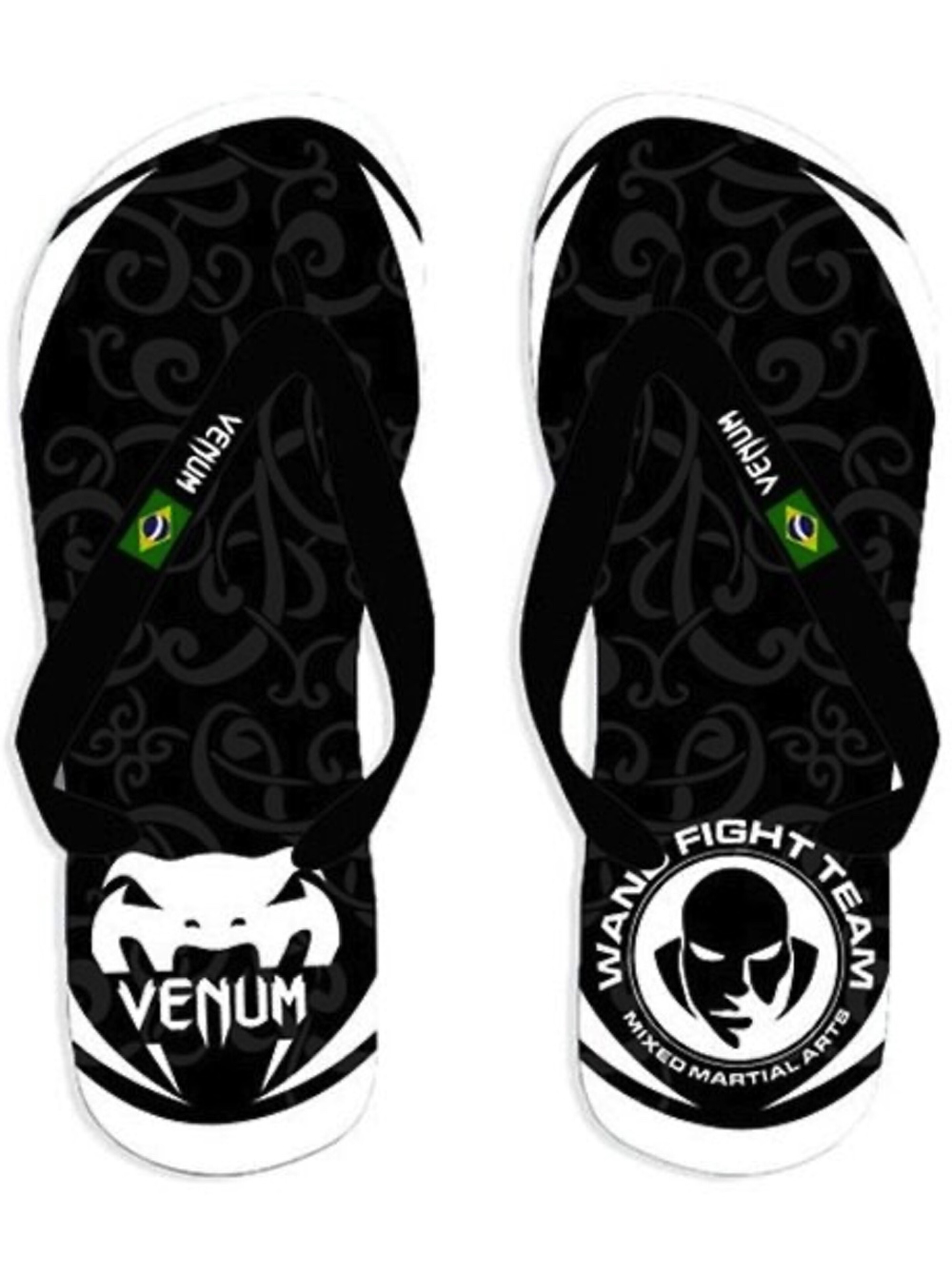 Venum Wand Inferno Sandals Flip Flop Black White - FIGHTWEAR SHOP EUROPE