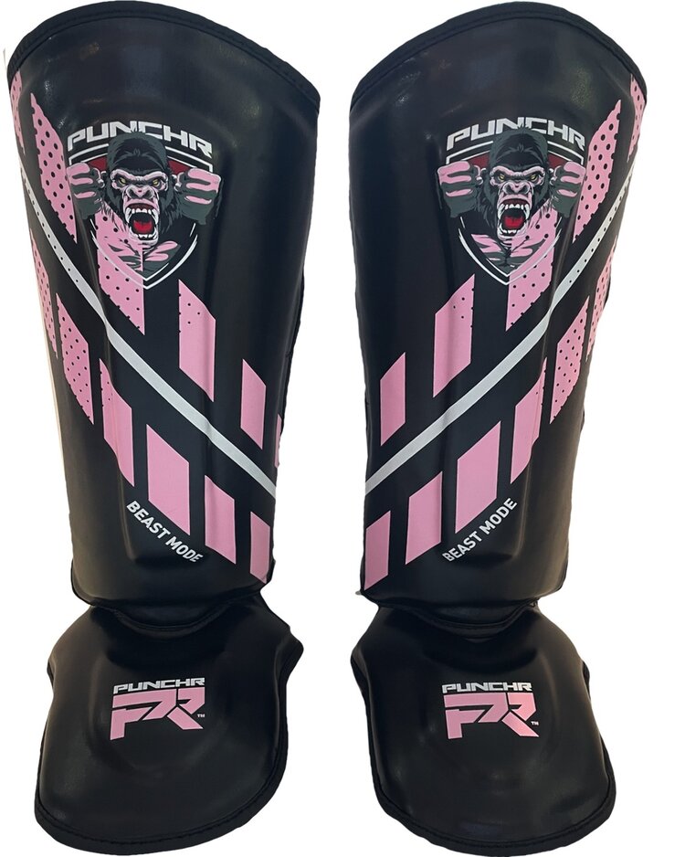 PunchR™ Kids Beast Mode Shin Guards Black Green - FIGHTWEAR SHOP EUROPE