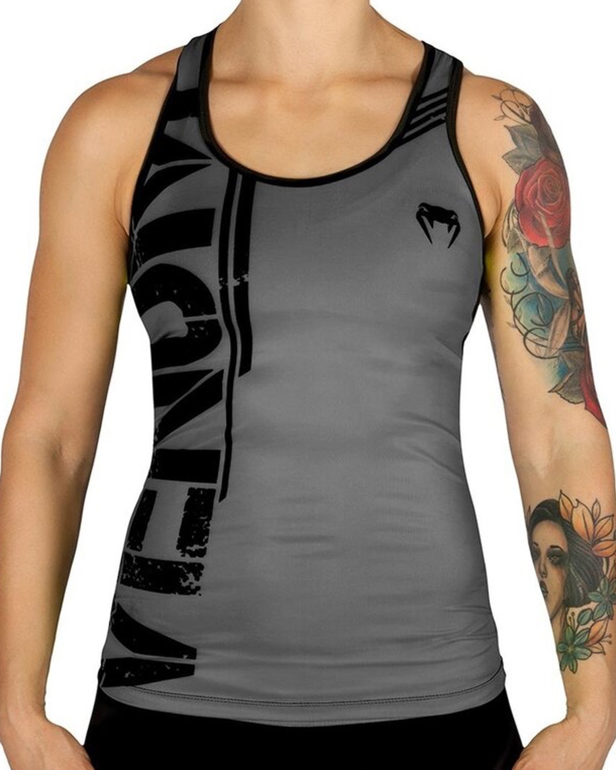 Venum Women's Power Tank Top Black Grey - FIGHTWEAR SHOP EUROPE