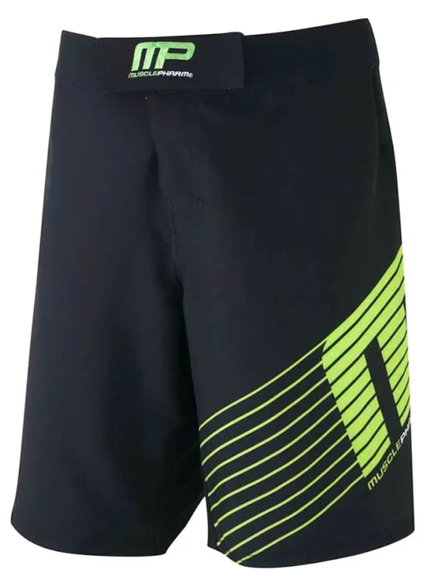 MusclePharm Sportline Mens MMA Fightshorts Black Green - FIGHTWEAR SHOP ...