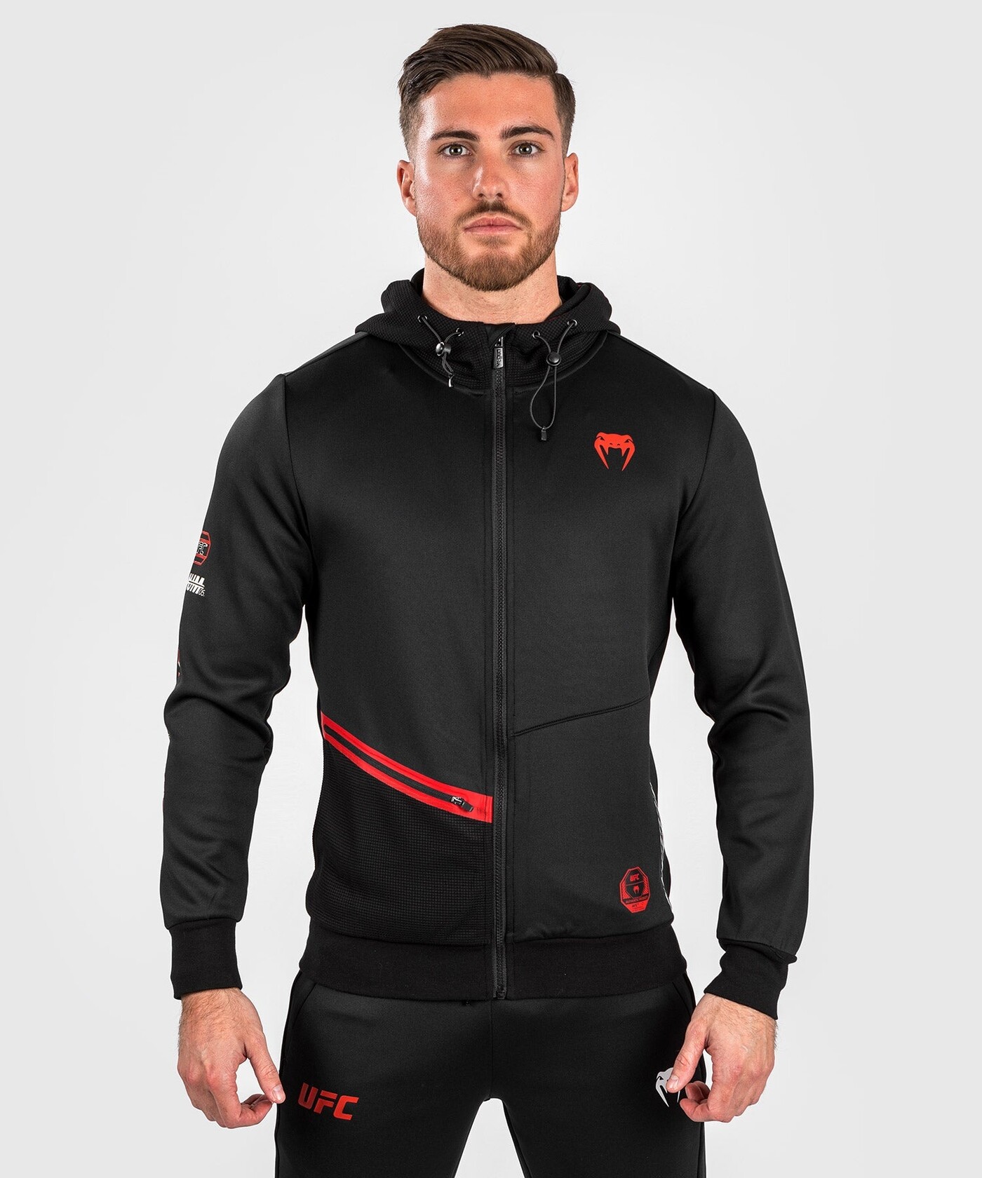 UFC x Venum Adrenaline Fight Week Men’s Zip Hoodie Black - FIGHTWEAR ...