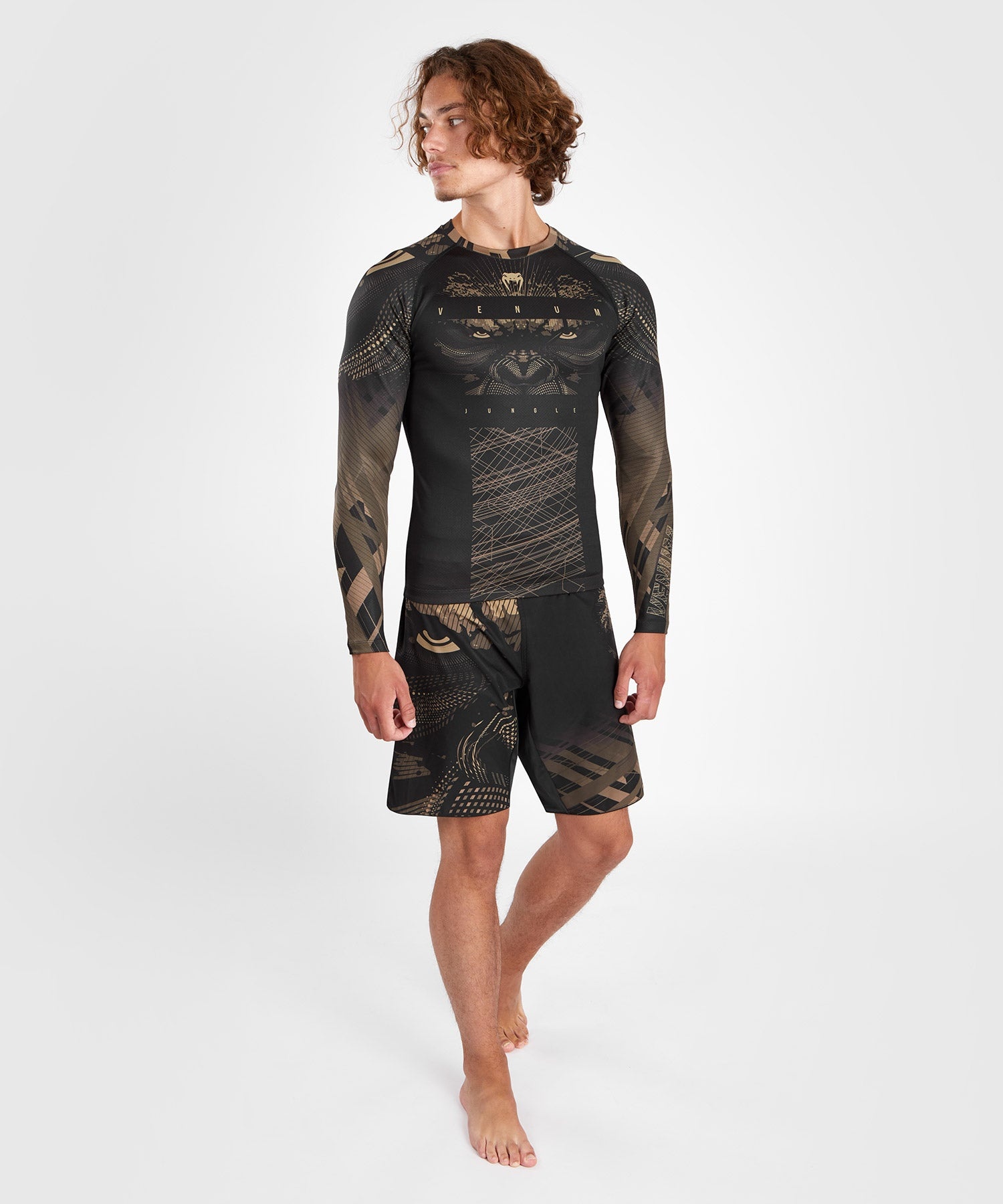 Venum Gorilla Jungle Rash Guard L/S Black Sand - Fightwear Shop - Europe