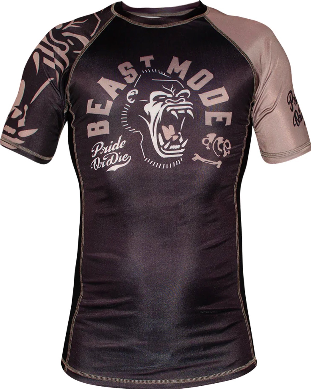PRIDE or DiE Rash Guard Beast Mode Schwarz - Fightwear Shop - Deutschland