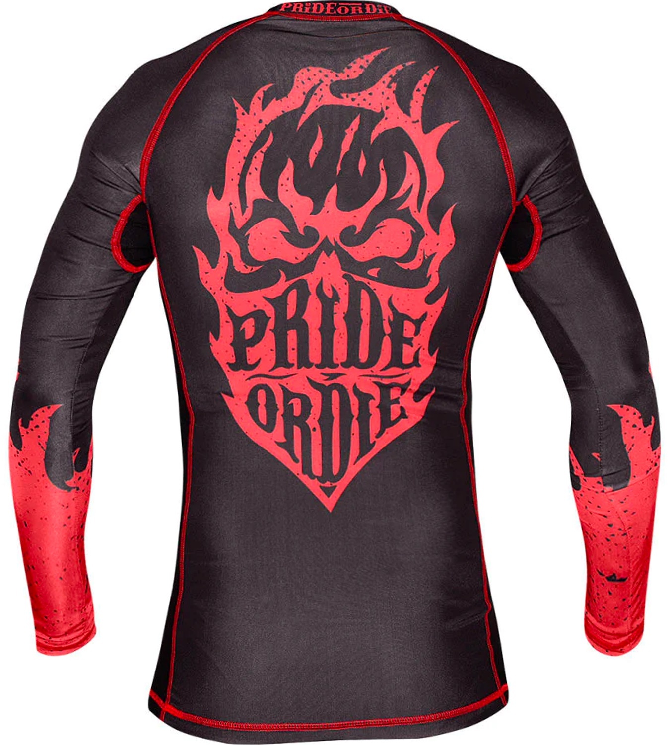 PRiDE or DiE Rash Guard Reckless Flames Black Red - FIGHTWEAR SHOP EUROPE