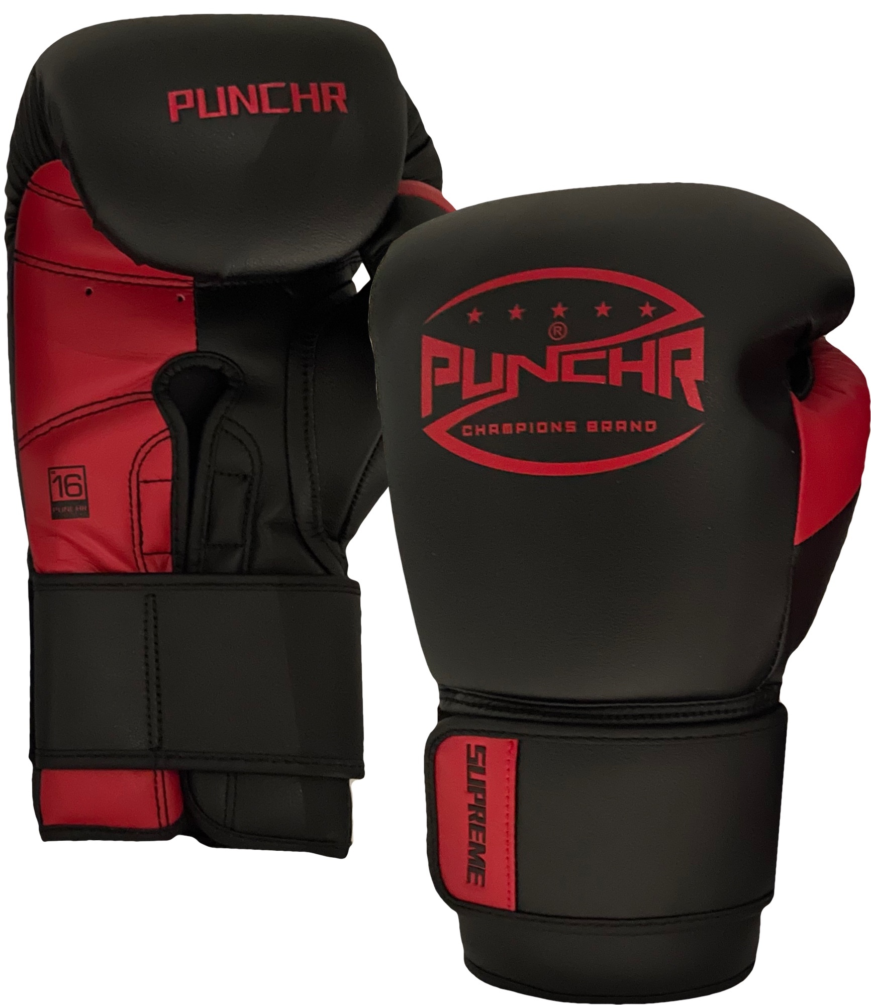PunchR™ Supreme Boxing Gloves Microfiber Black Red - FIGHTWEAR SHOP EUROPE