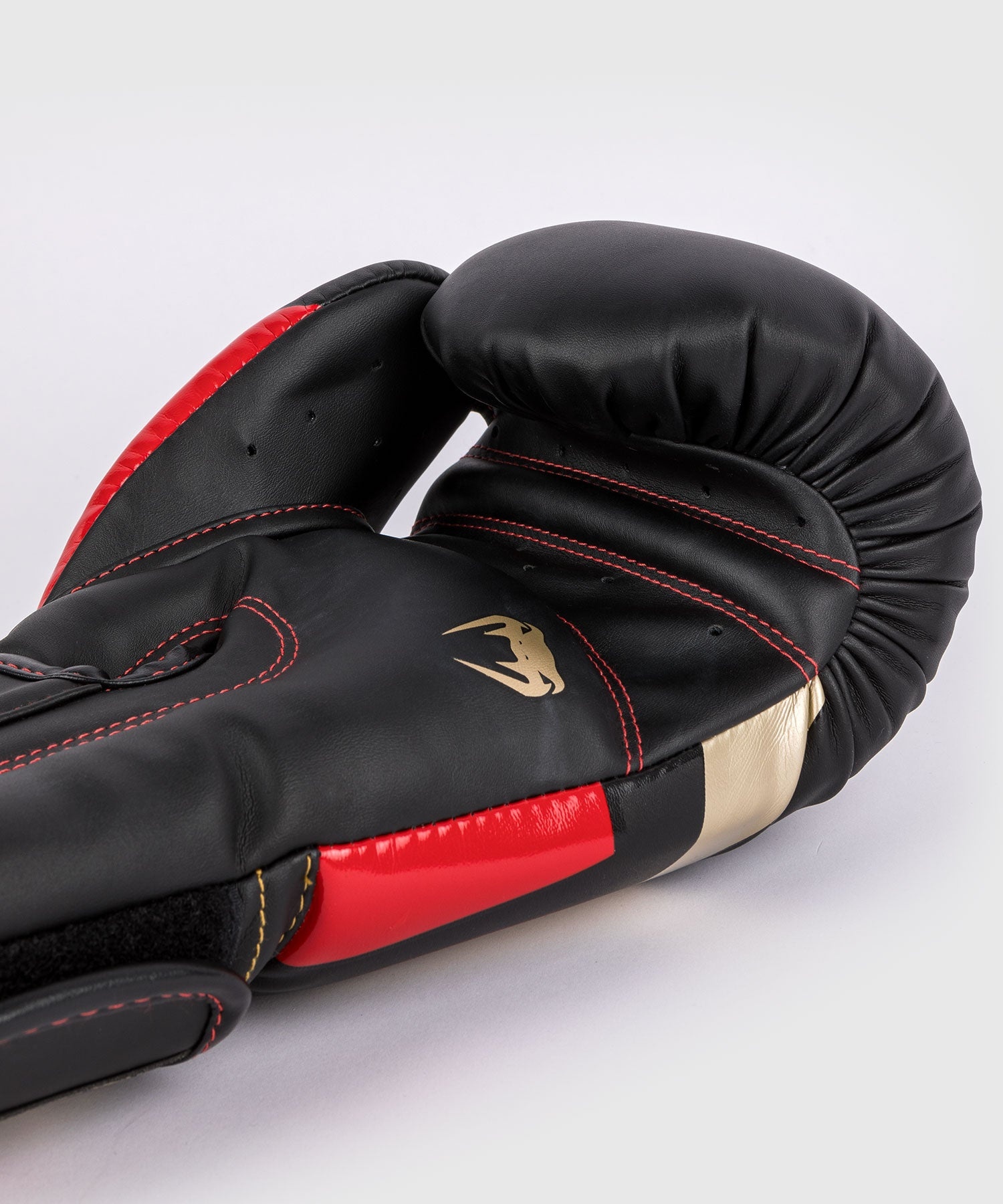 Venum Elite Boxing Gloves Black Gold Red - FIGHTWEAR SHOP EUROPE