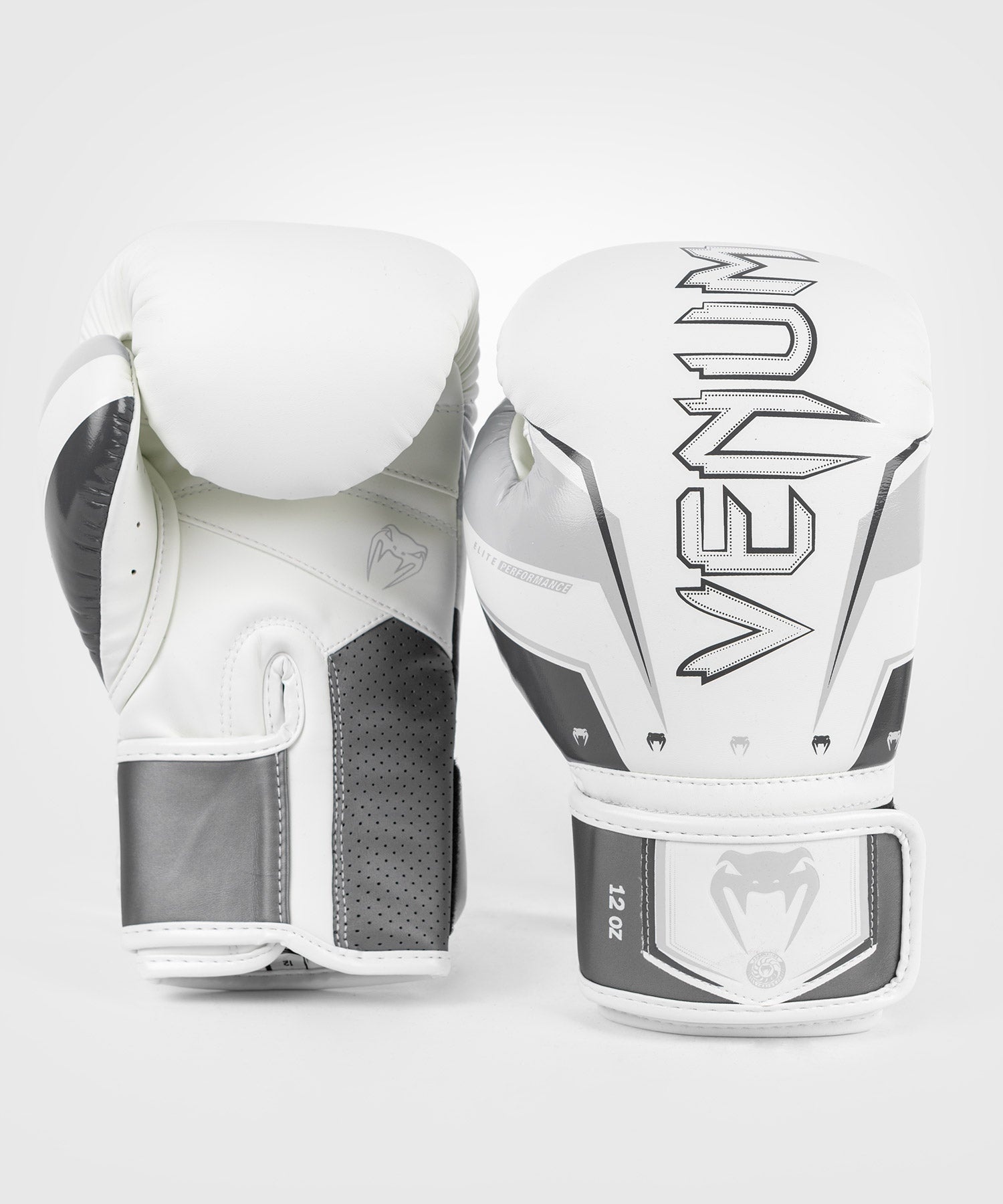 Venum Elite Evo (Kick)Boxing Gloves White Grey - FIGHTWEAR SHOP EUROPE