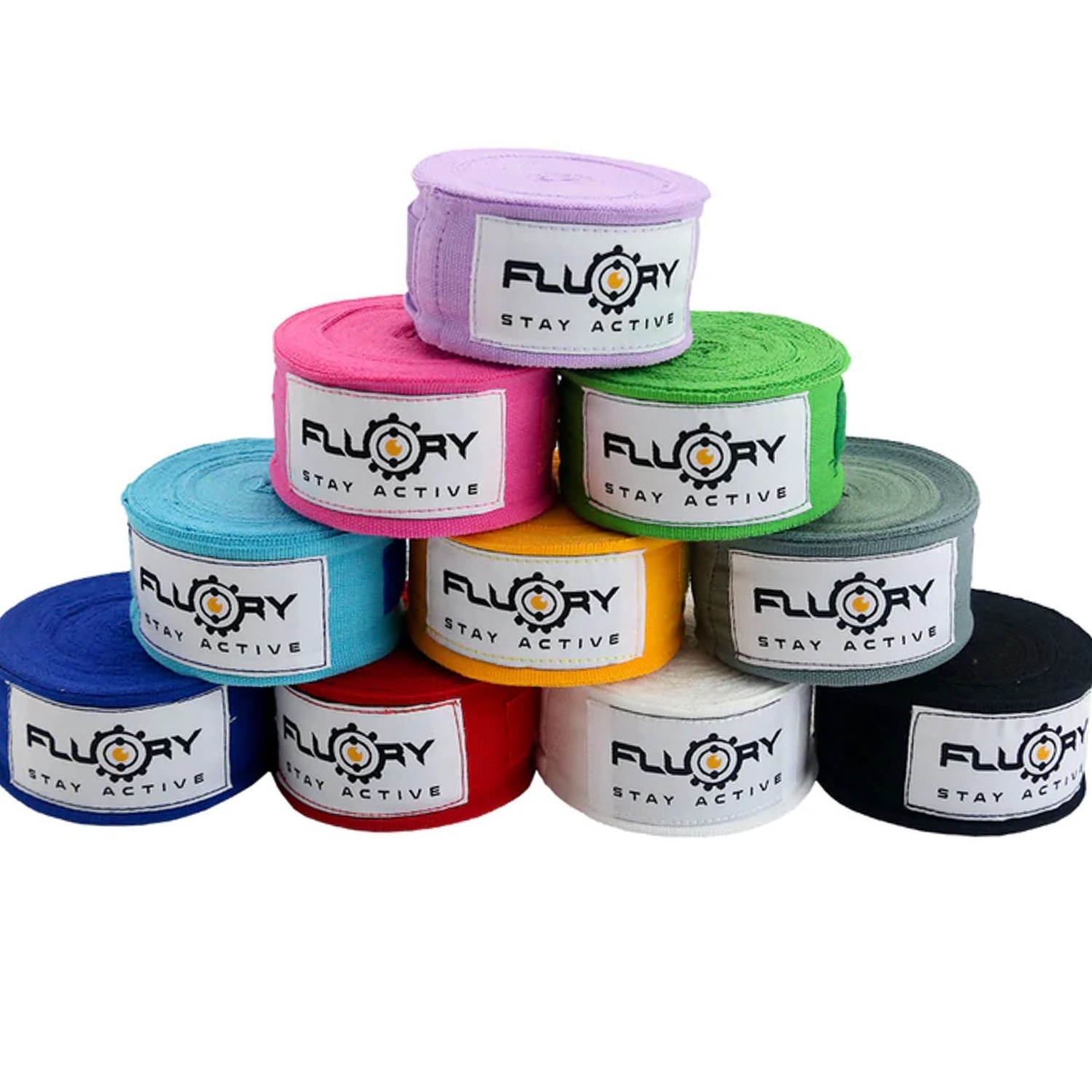 Fluory Boxing Bandages Hand Wraps Yellow 300 cm per Pair - Fightwear ...