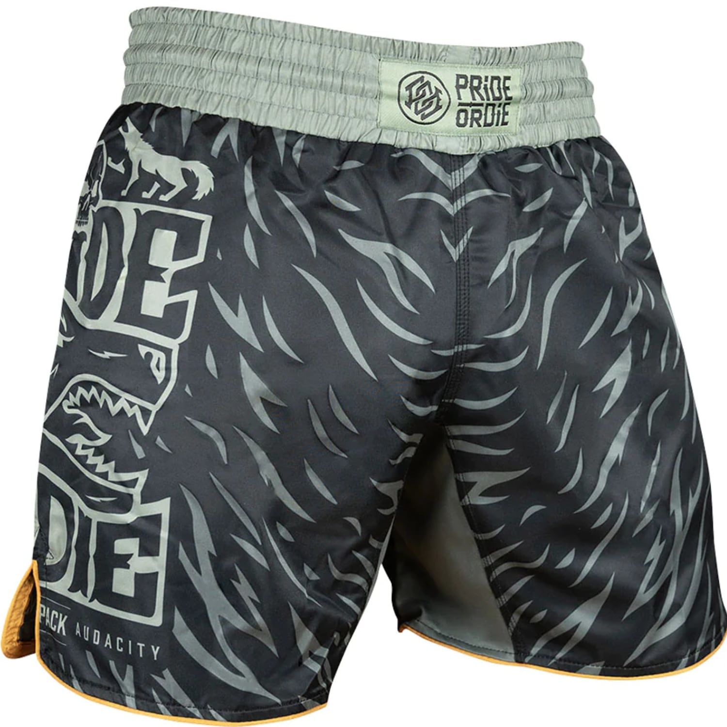 PRiDE or DiE Fightshorts WOLFPACK V.2 Black - FIGHTWEAR SHOP EUROPE