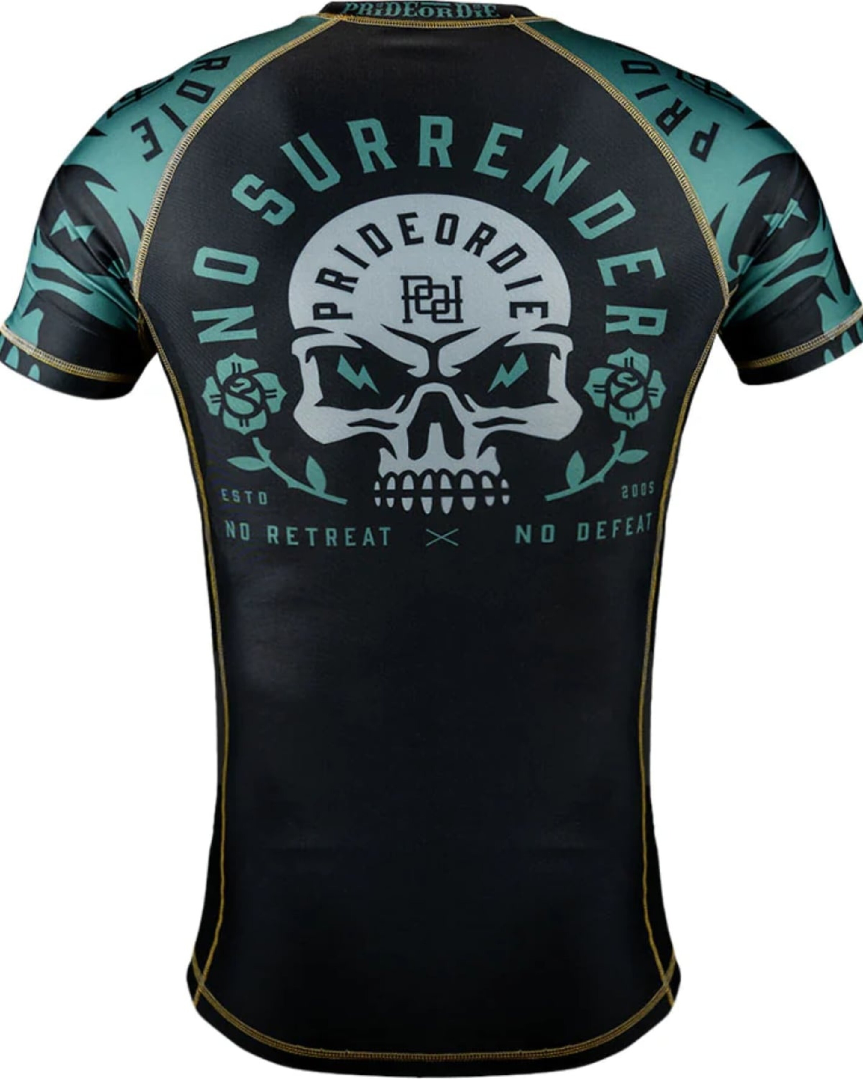 PRiDE or DiE Rash Guard NO SURRENDER Black - FIGHTWEAR SHOP EUROPE