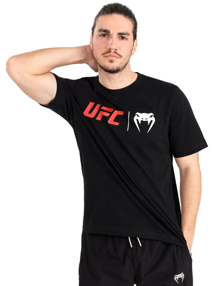 UFC Venum Classic T-Shirt Black Red - FIGHTWEAR SHOP EUROPE