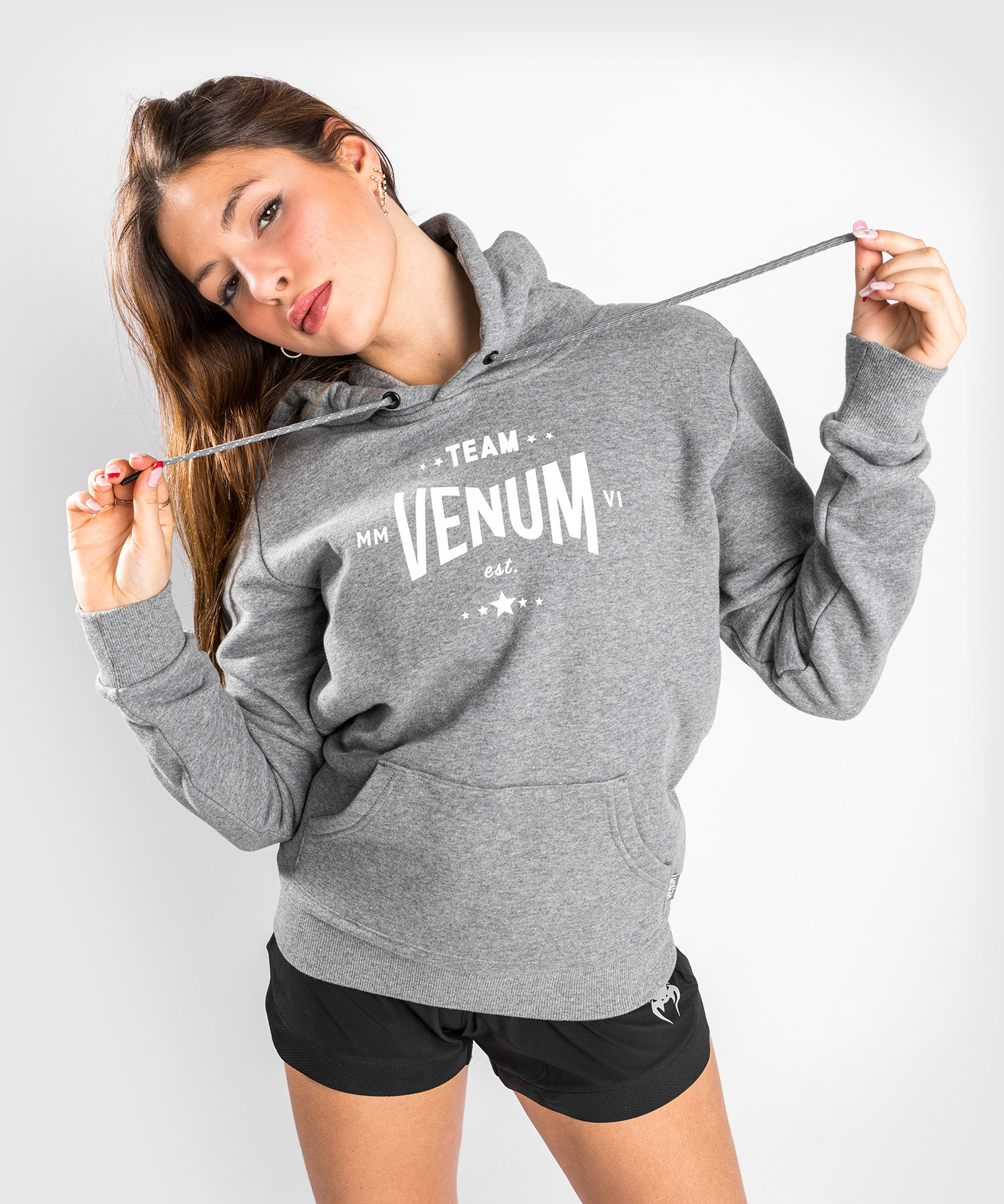 Venum Team 2.0 Hoodie Women Light Heather Grey - Fightwear Shop - Europe