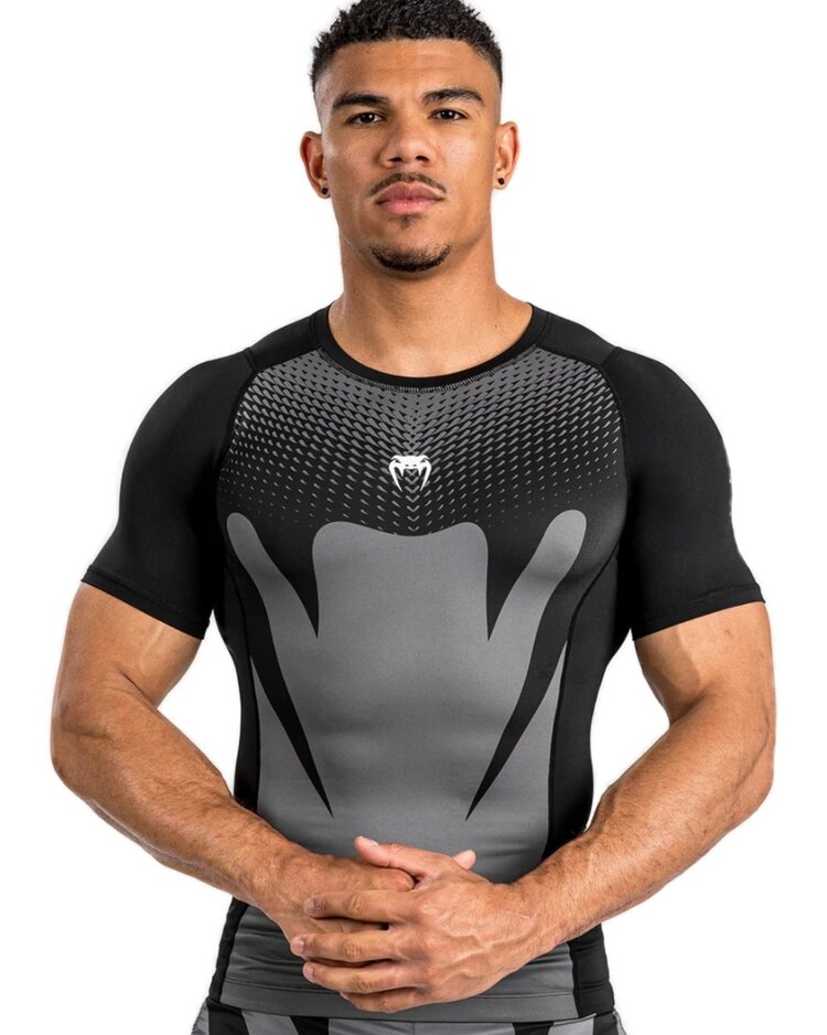 Venum Attack Rashguard Compression Shirt Black Grey - FIGHTWEAR SHOP EUROPE