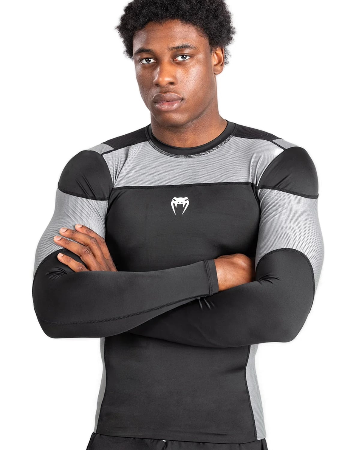 Venum Tempest Rash Guard Compression Shirts L/S Black Grey - FIGHTWEAR ...