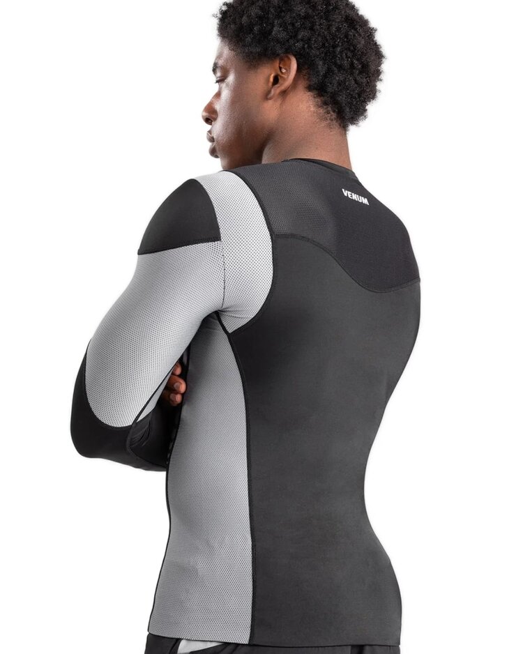 Venum Tempest Rash Guard Compression Shirts L/S Black Grey - FIGHTWEAR ...