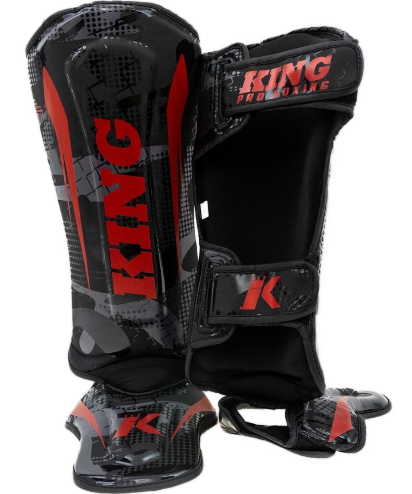 King Pro Boxing Shogun Series 3 Kickboxing Shin Guards Camo Red ...