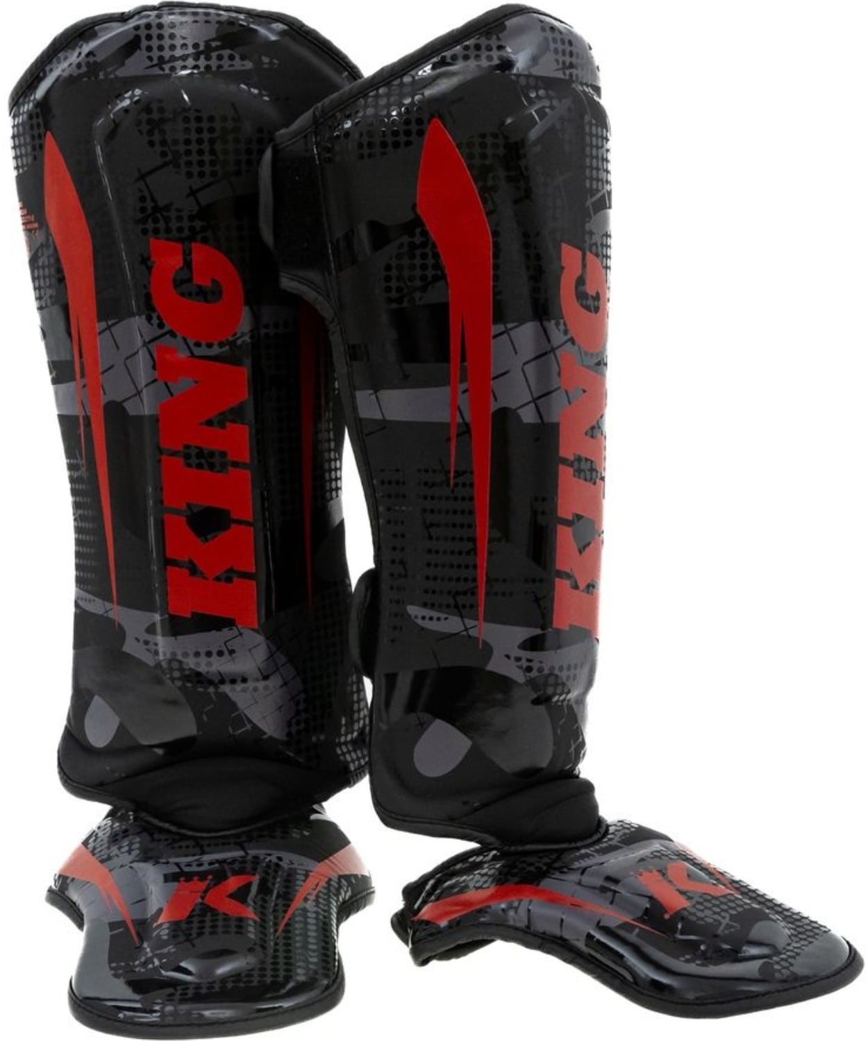 King Pro Boxing Shogun Series 3 Kickboxing Shin Guards Camo Red ...