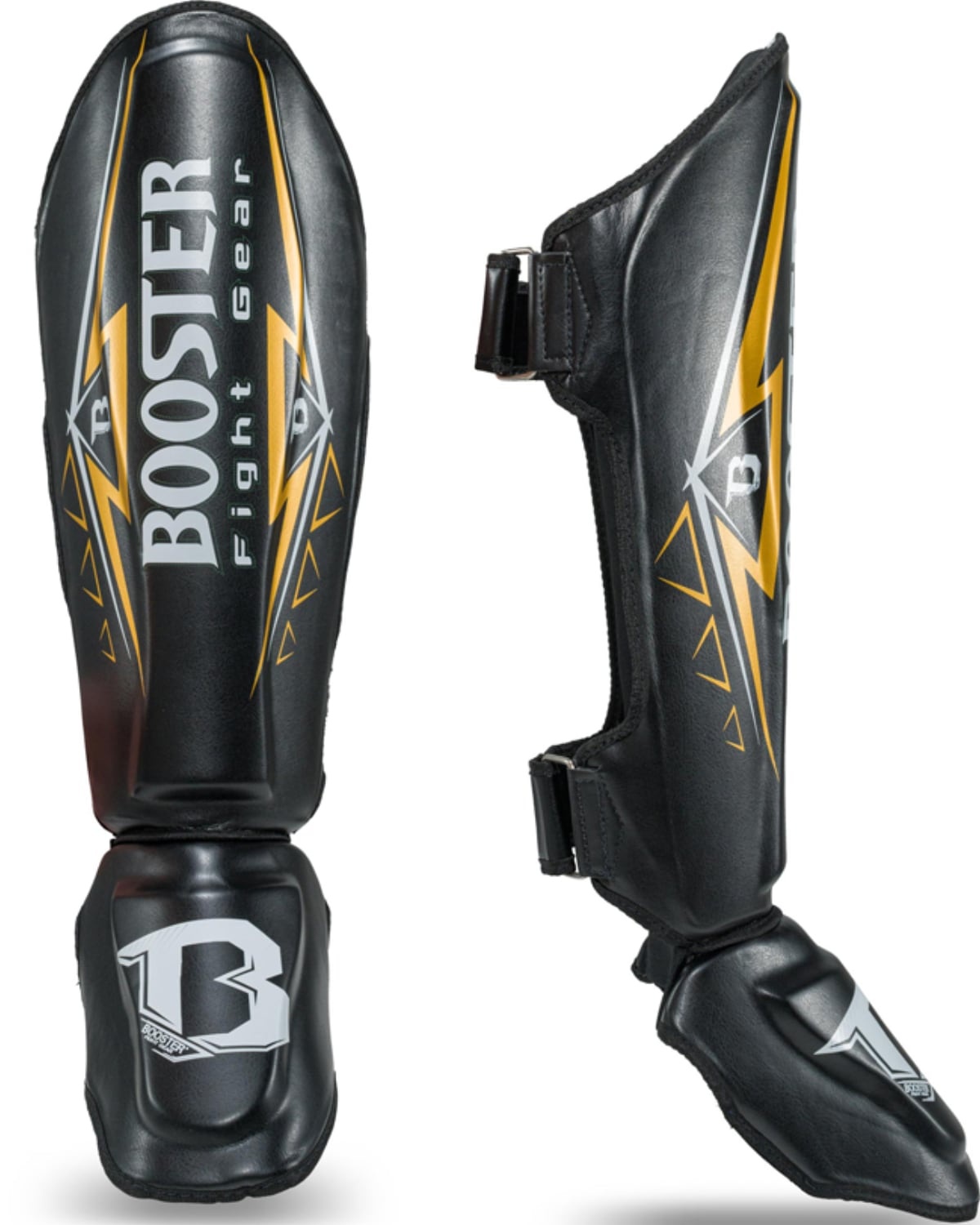 Booster Kickboxing Shinguards BK/GR War Black Gold - FIGHTWEAR SHOP EUROPE