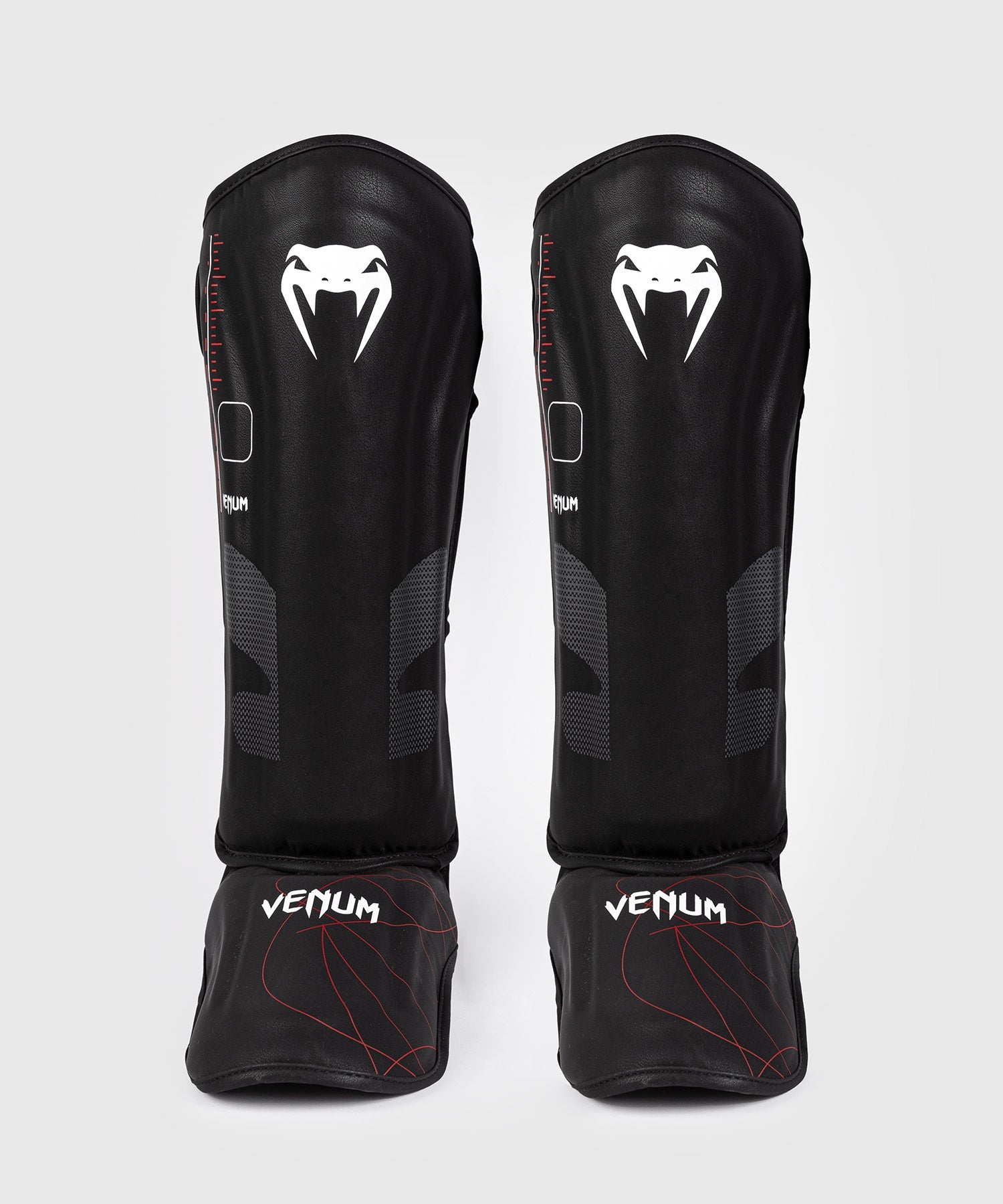 Venum Tactical XT Kickboxing Shinguards Black Fire Red - Fightwear Shop ...
