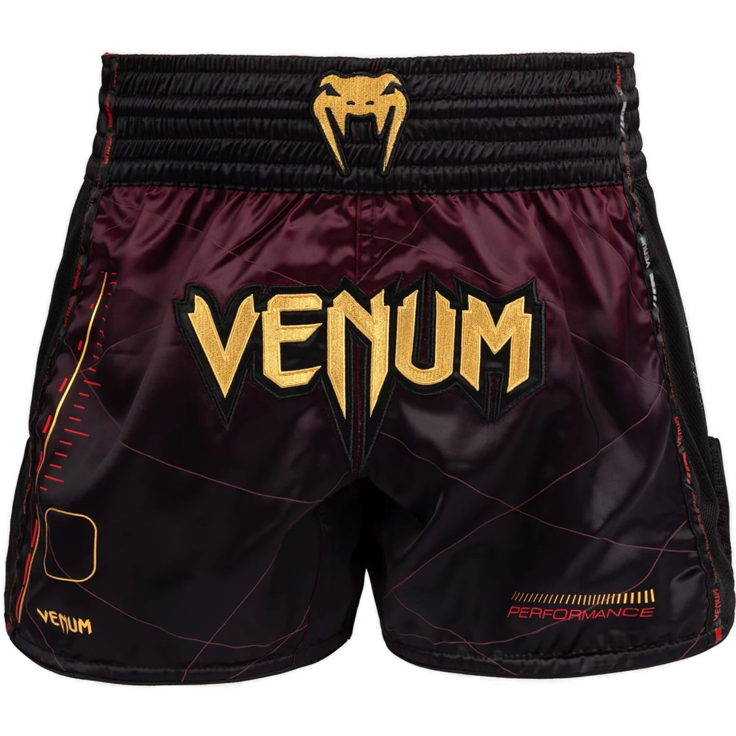 Venum Tactical XT Muay Thai Shorts Burgundy Black Gold - FIGHTWEAR SHOP EUROPE