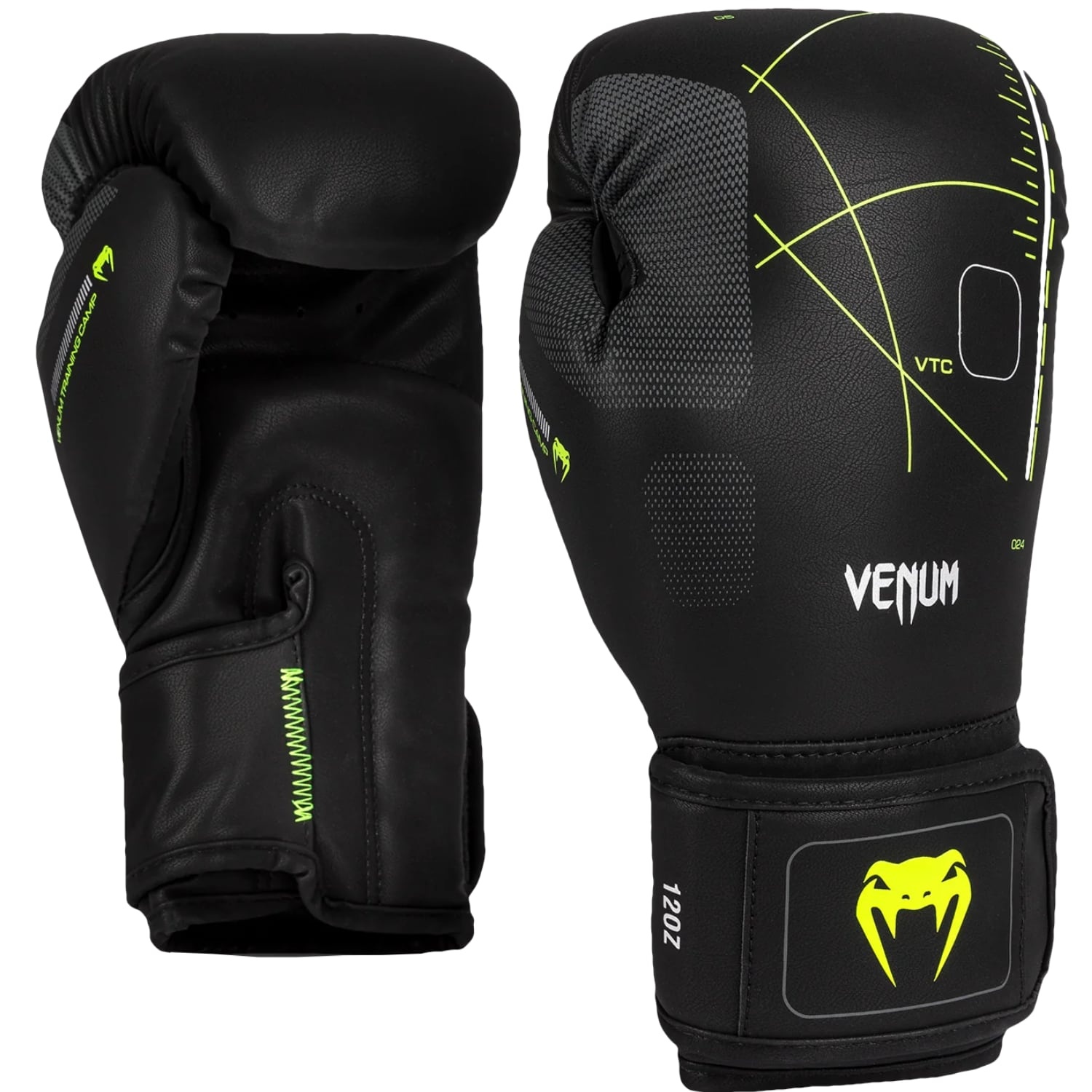 Venum Training Camp 4.0 Boxing Gloves Black Neo Green - Fightwear Shop ...