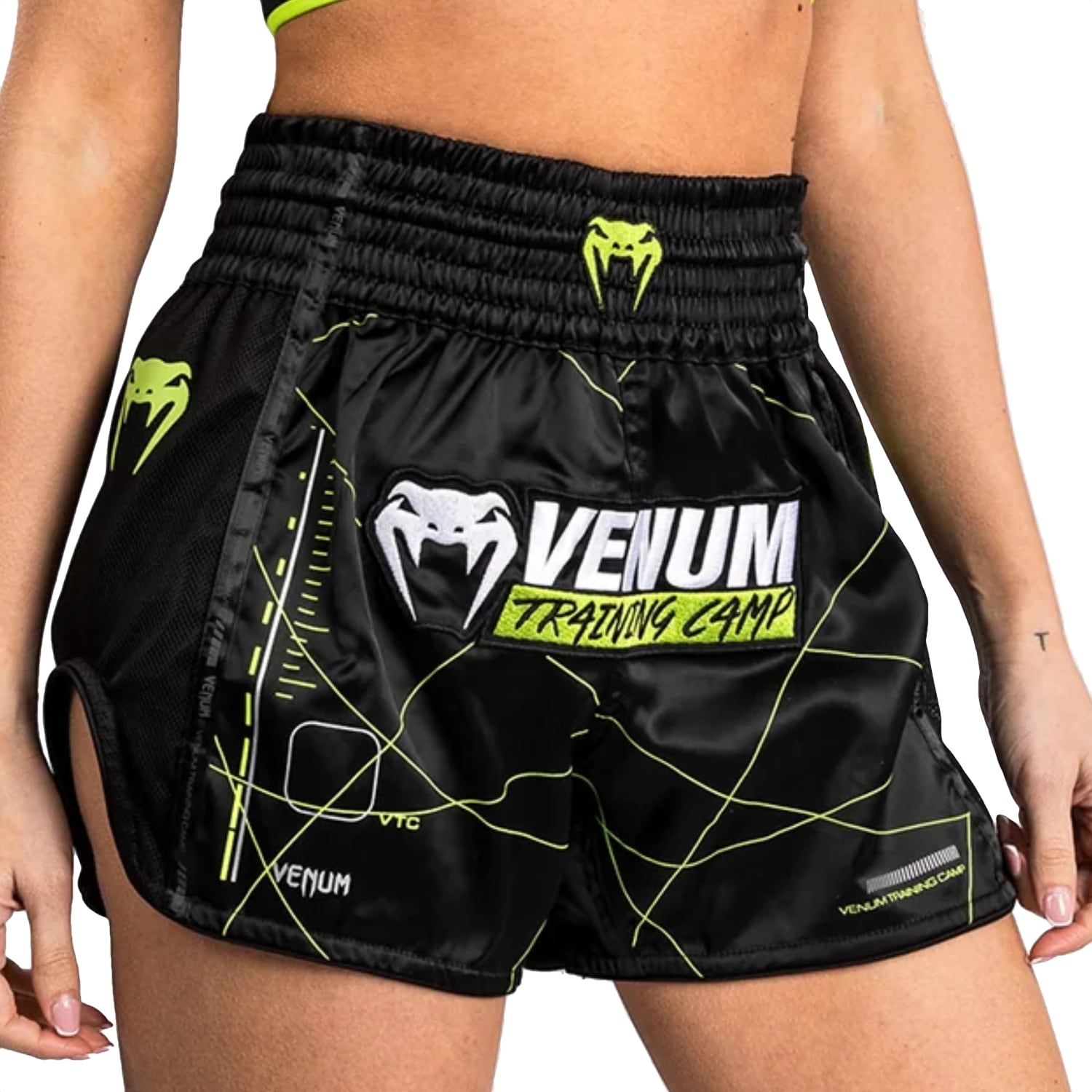 Venum Training Camp 4.0 Damen Muay Thai Short Schwarz Neongrün ...