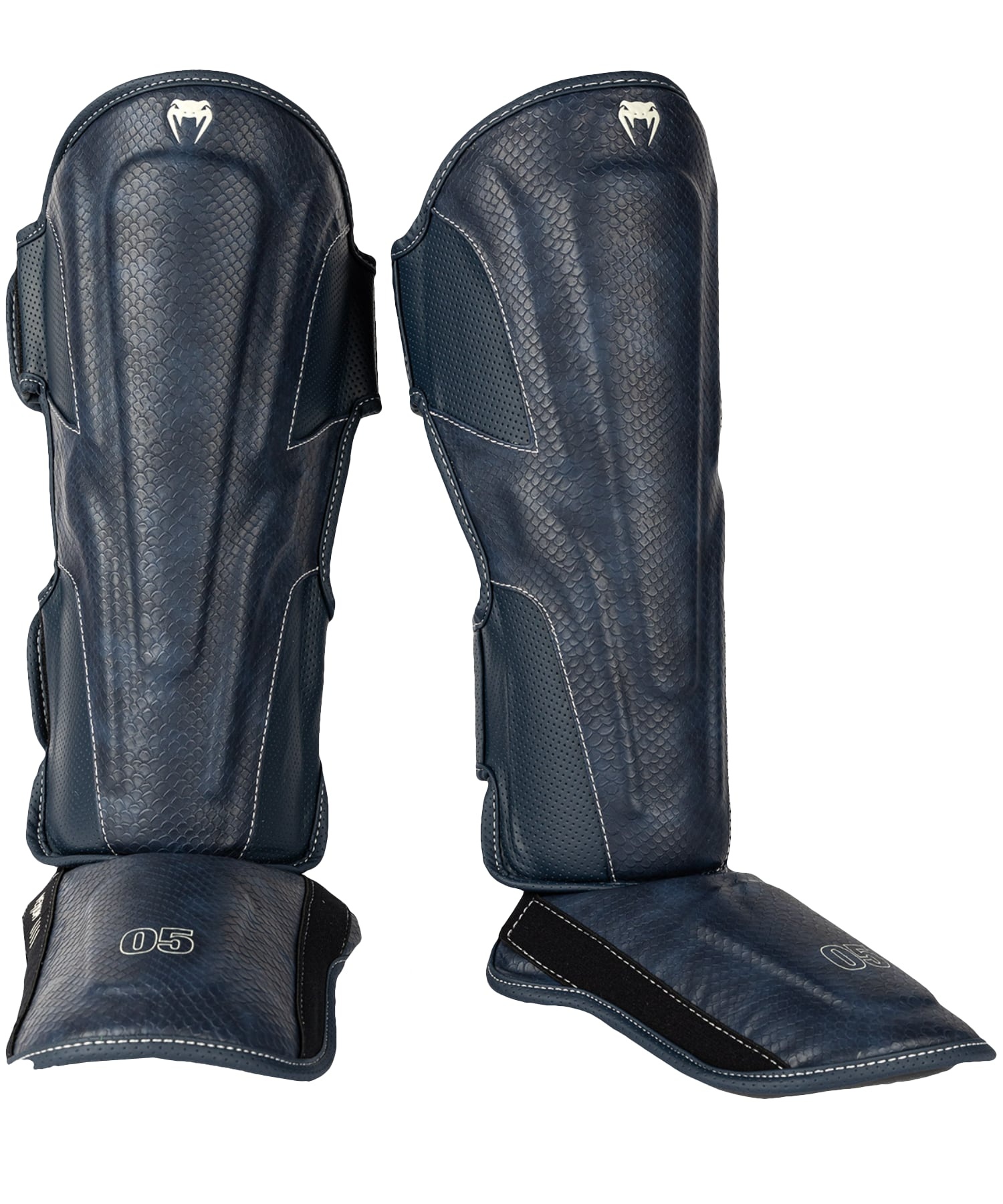 Venum Impact Evo Scales Muay Thai Shinguards Midnight Blue - Fightwear ...