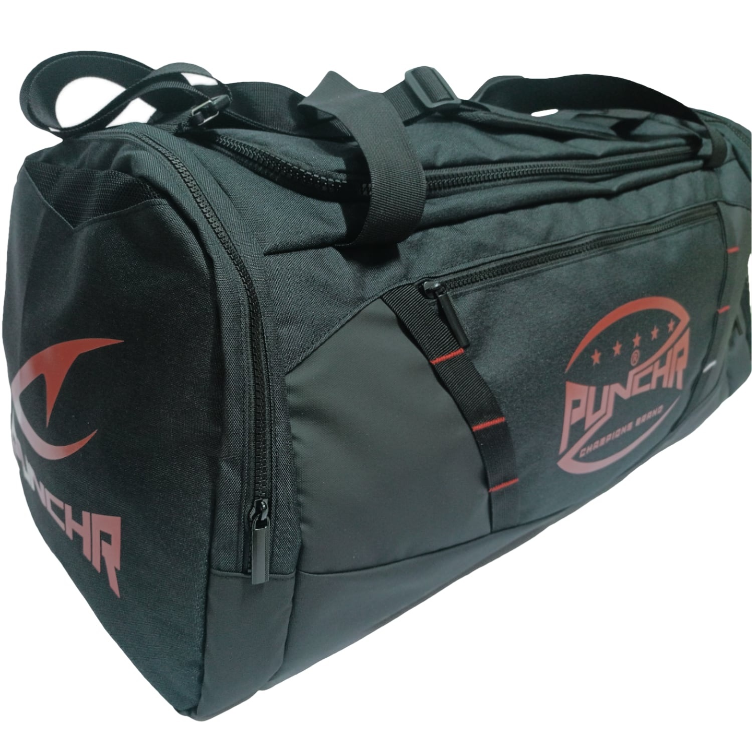 PunchR™ No Limits Duffel Sports Bag 40L Black Red - Fightwear Shop - Europe