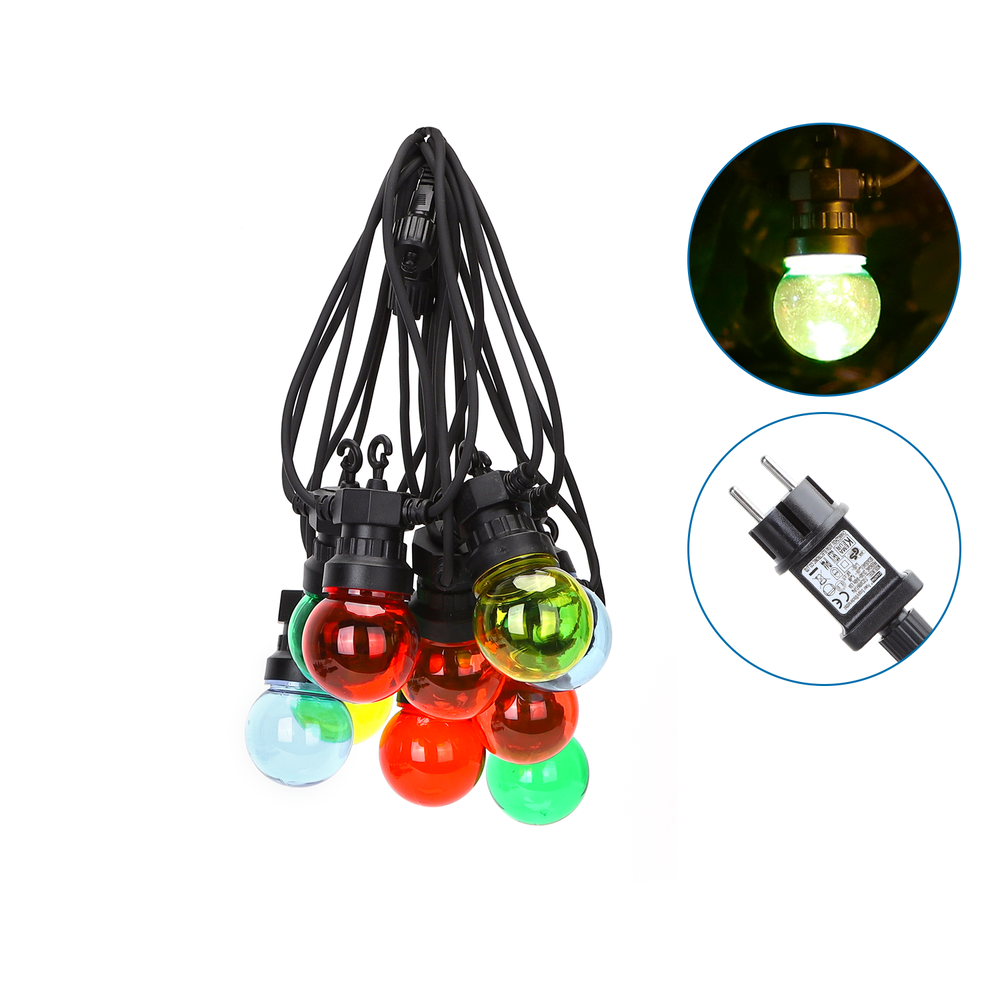 Lysslange udendørs RGB IP44 - 4,5 meter 6W - inkl. 10 LED-lamper ...