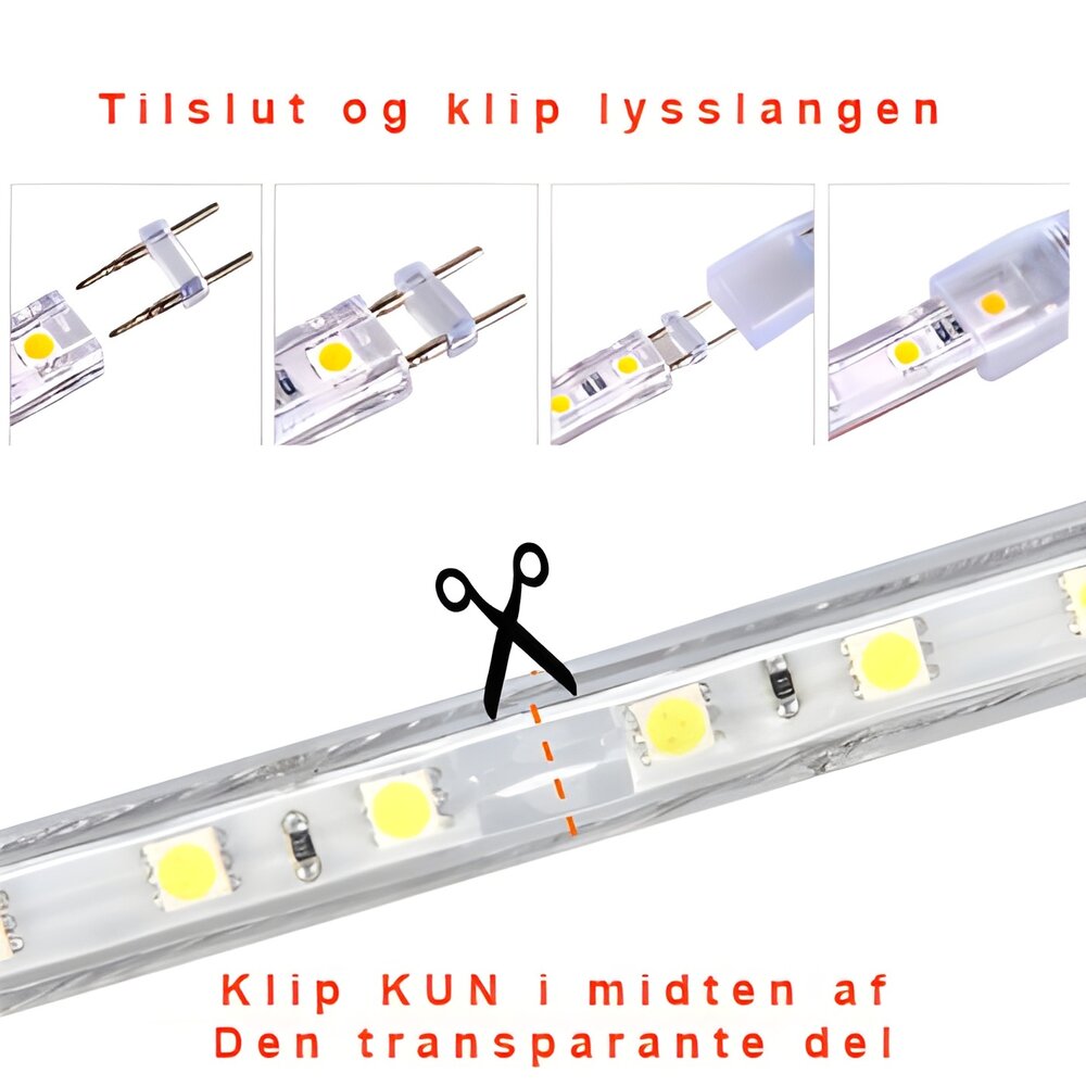UDSALG LED lysslange flad 50 meter 3000K Varmt hvidt lys 180 LEDs pr ...