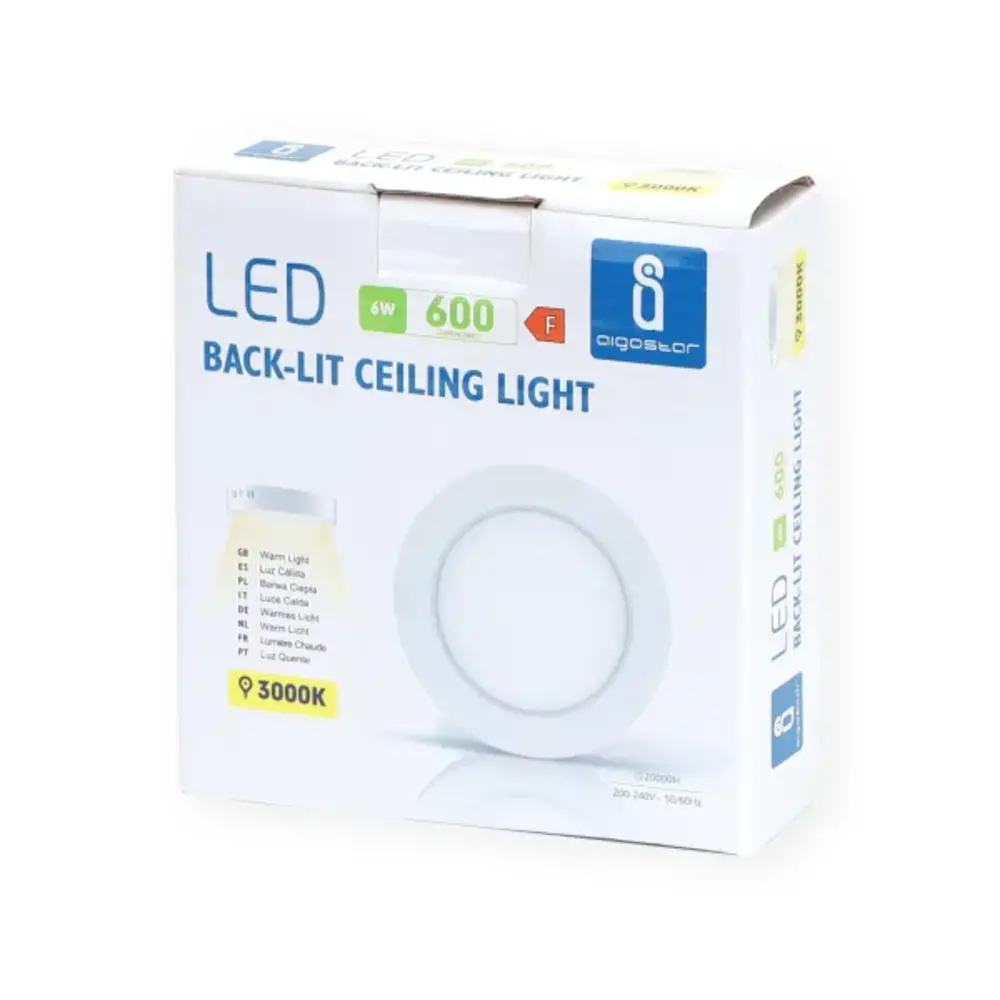 LED Loftlampe - Rund loftslampe - 6W erstatter 50W - Varm hvid 3000K ...