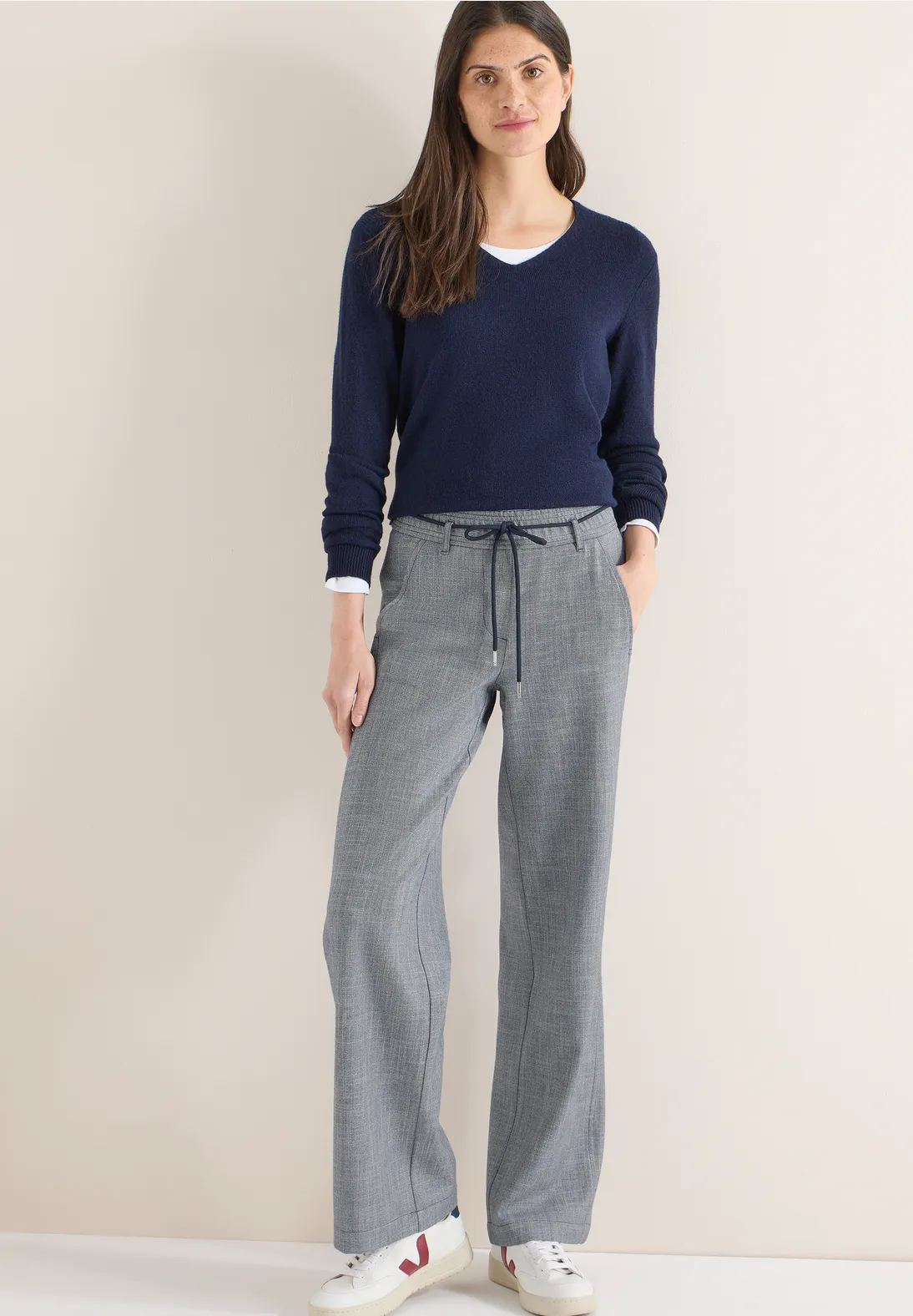 CECIL Wide Leg Pants Neele - Universal Blue | - Cotton Blues