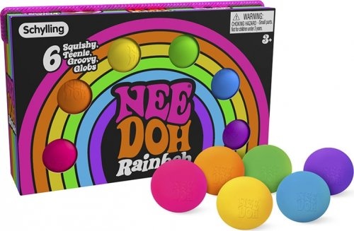 Rainbow Teenie Nee Doh - set van 6 mini squeeze balletjes - Toys and ...
